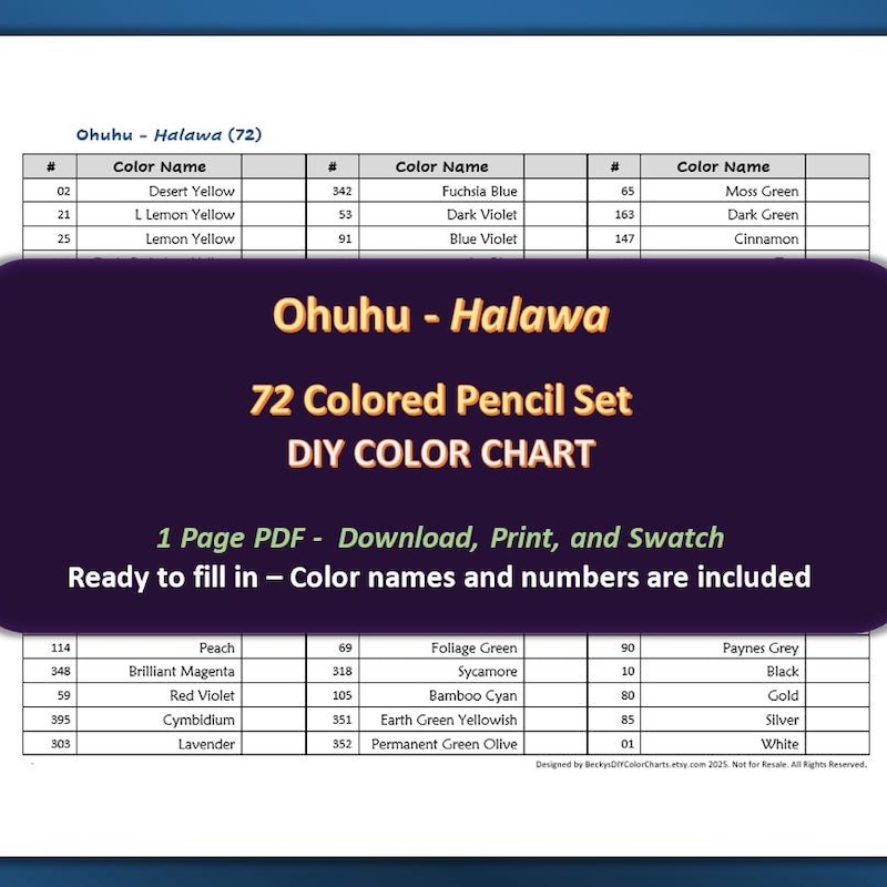 BeckysDIYColorCharts - Etsy