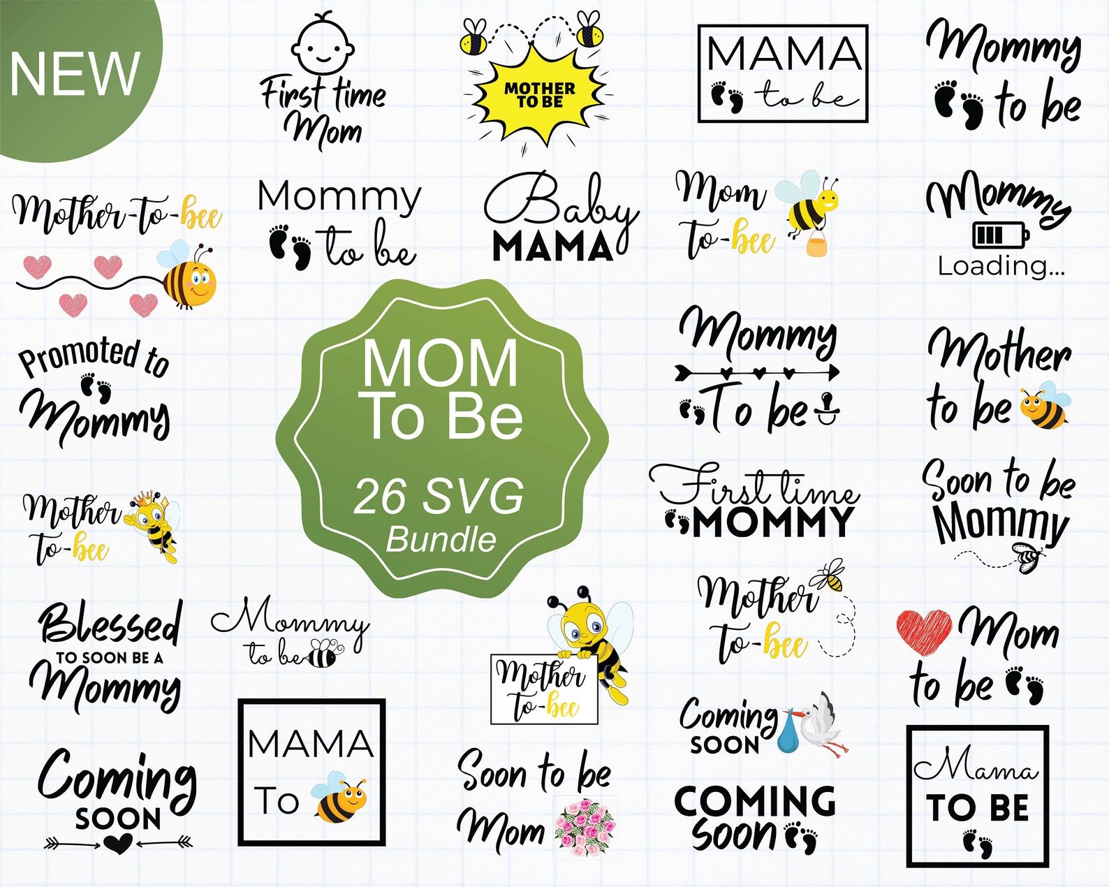 Mom to be SVG Bundle / Soon to be mom / baby shower Collection | Etsy