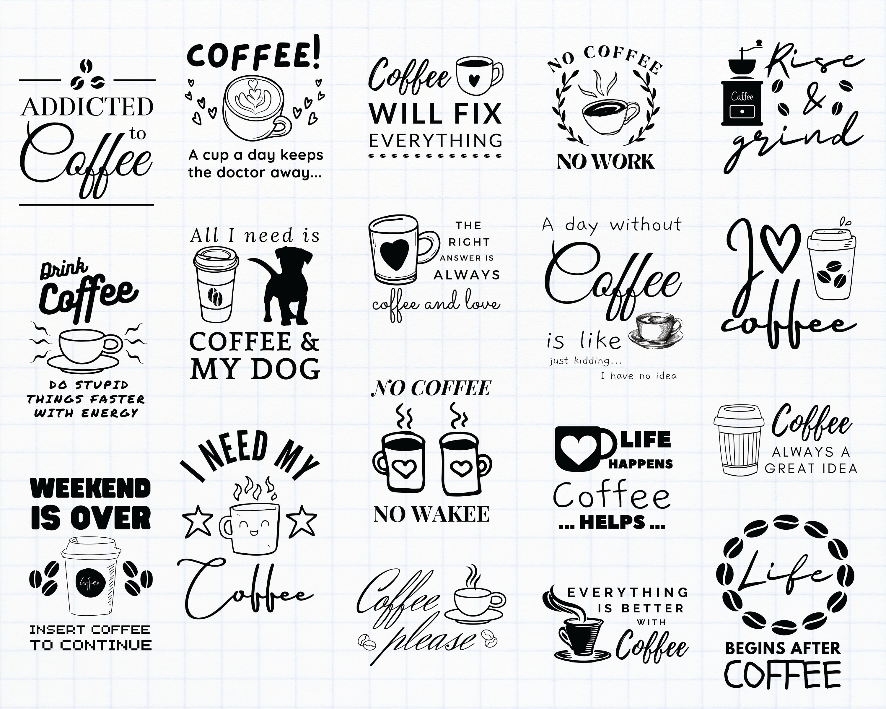Coffee SVG Bundle - 65 Designs in Svg, Eps, and Png - Etsy