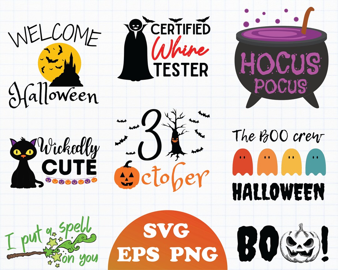 Halloween Mini Bundle 8 Designs in Svg, Eps, and Png - Etsy