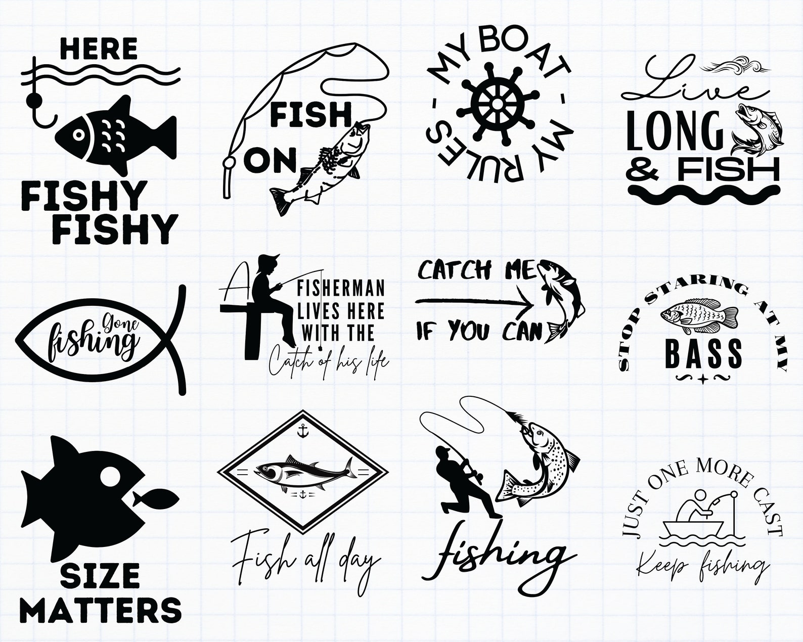 Fishing SVG Bundle / FISHING Svg Files / Fisherman Bundle II - 42 ...
