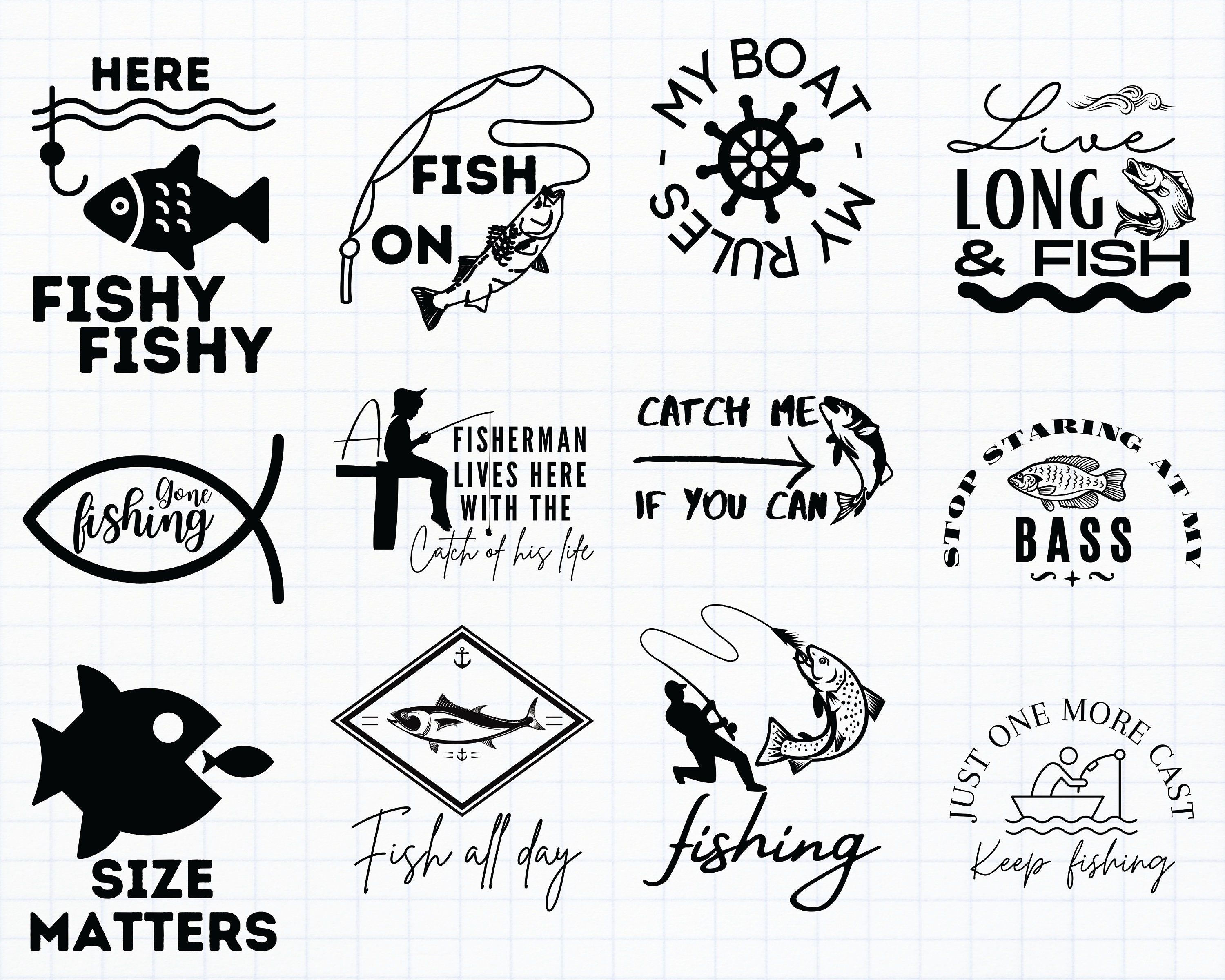Fishing SVG Bundle / FISHING Svg Files / Fisherman Bundle II - 42 ...