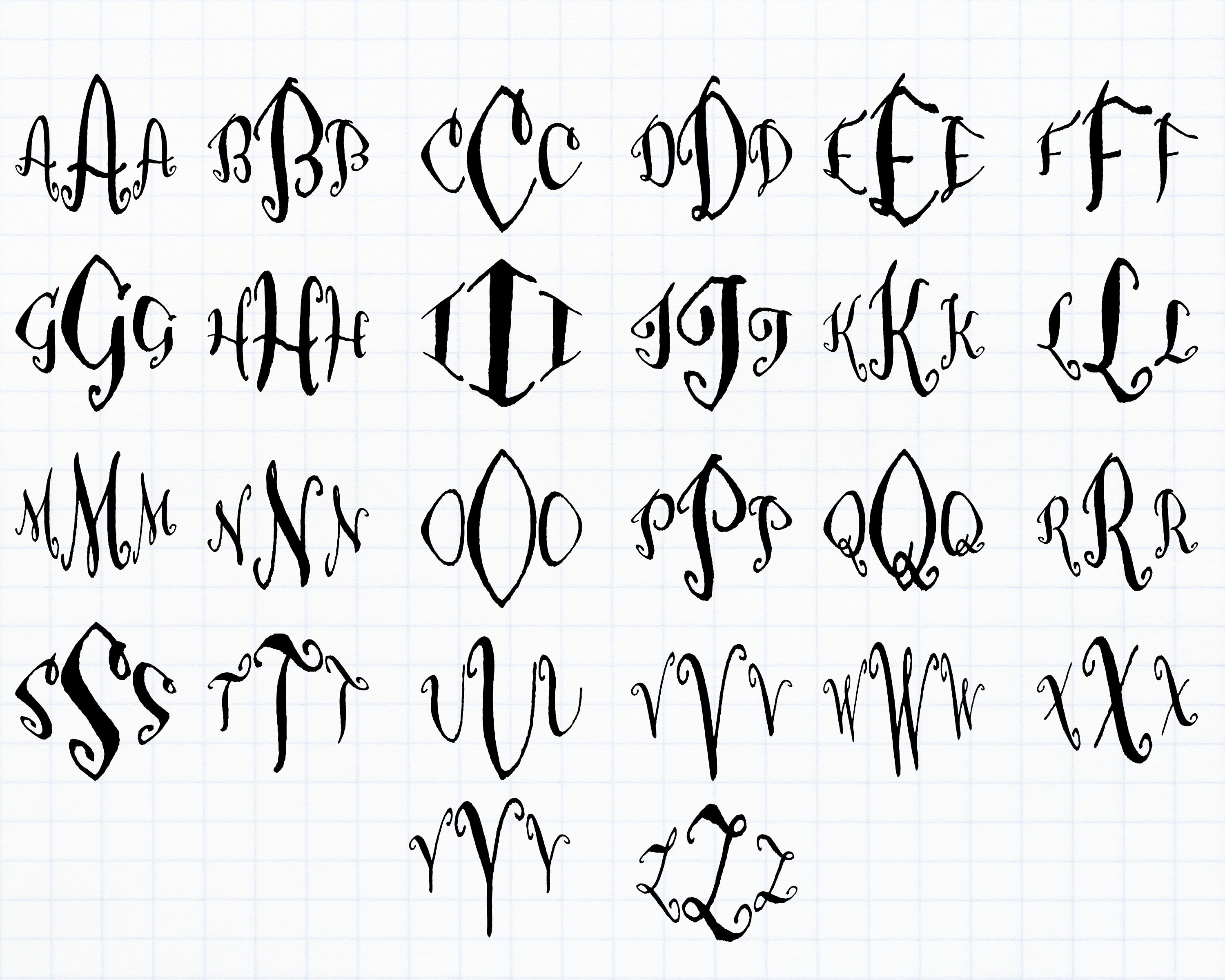 Monogram SVG Bundle 9 Monogram Alphabets Monogram Letters - Etsy