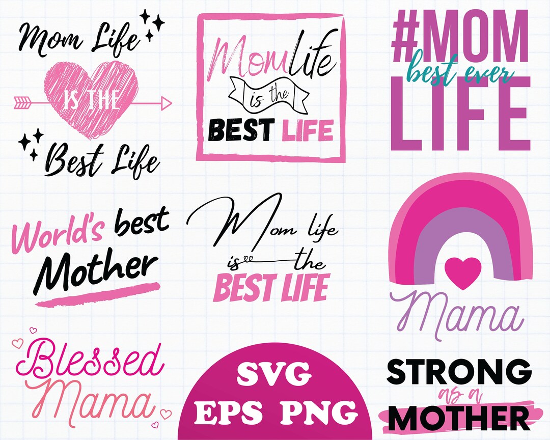 Mom SVG Mini Bundle I 8 Designs in Svg, Eps, and Png - Etsy