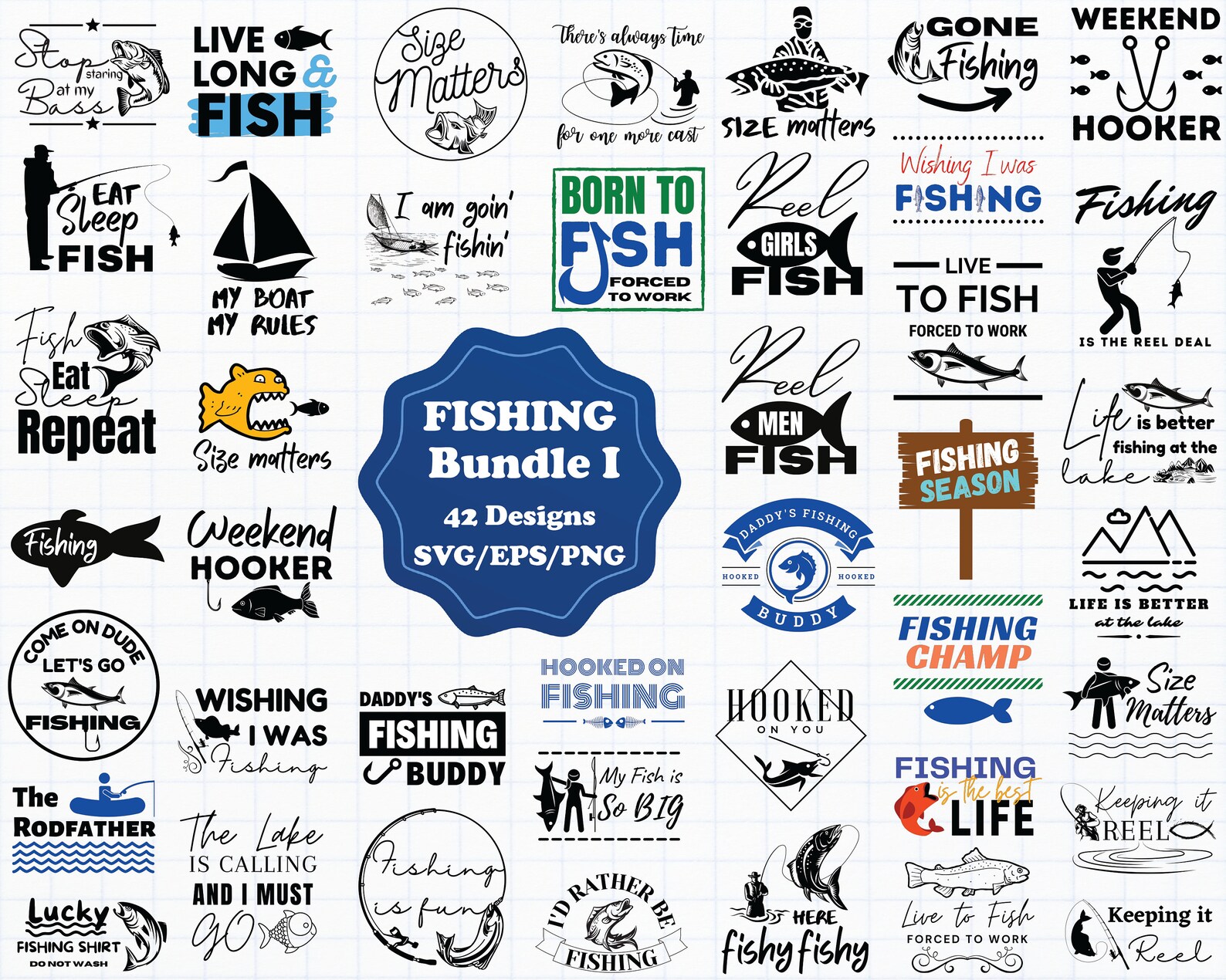 Fishing SVG Bundle / FISHING Svg Files / Fisherman Bundle I - 42 ...