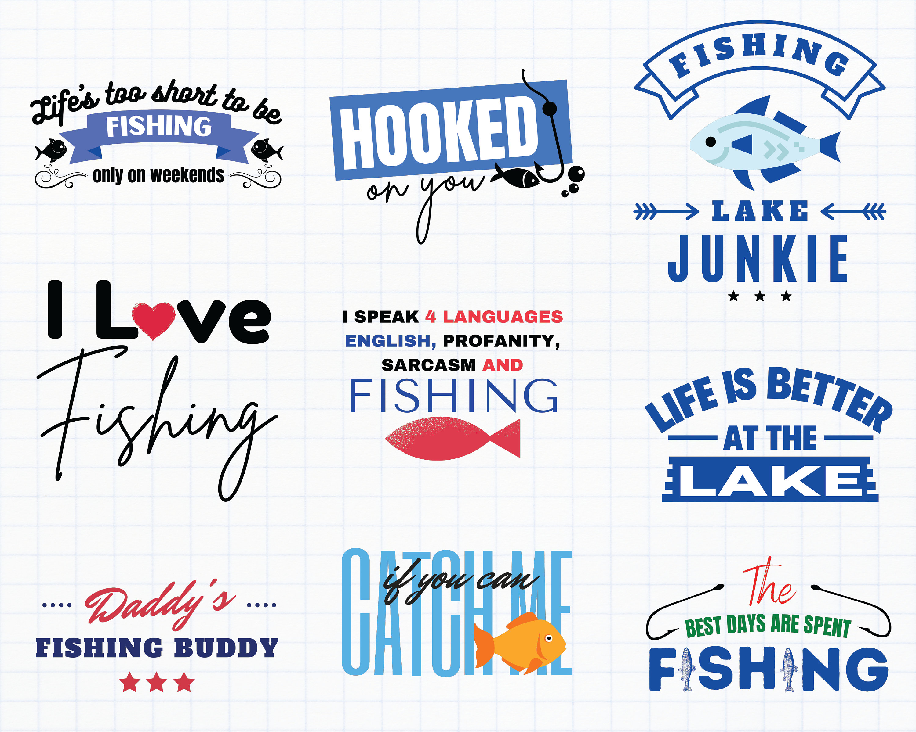 Fishing SVG Bundle / FISHING Svg Files / Fisherman Bundle II - 42 ...