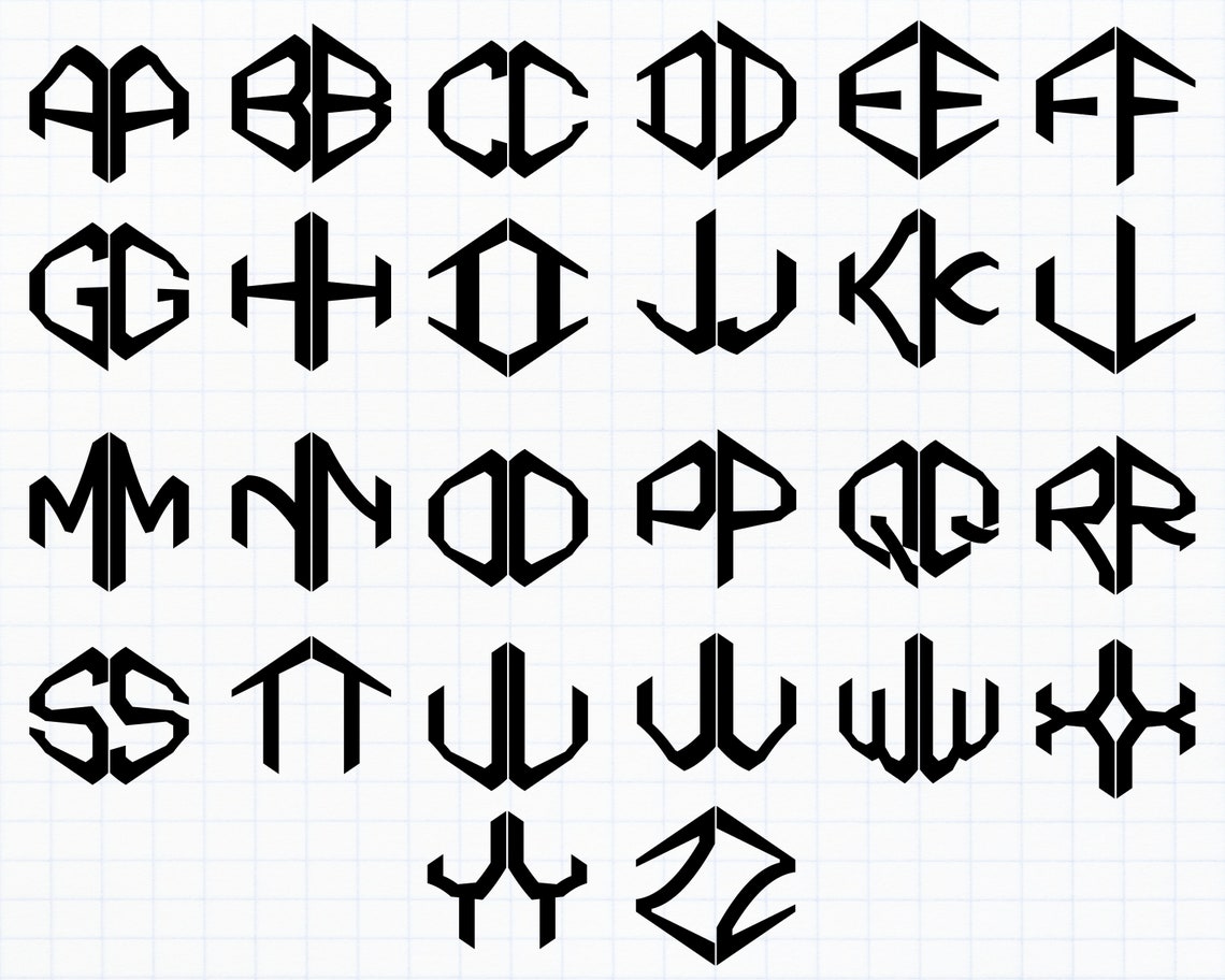 Monogram SVG Bundle 9 Monogram Alphabets Diamond Monogram - Etsy