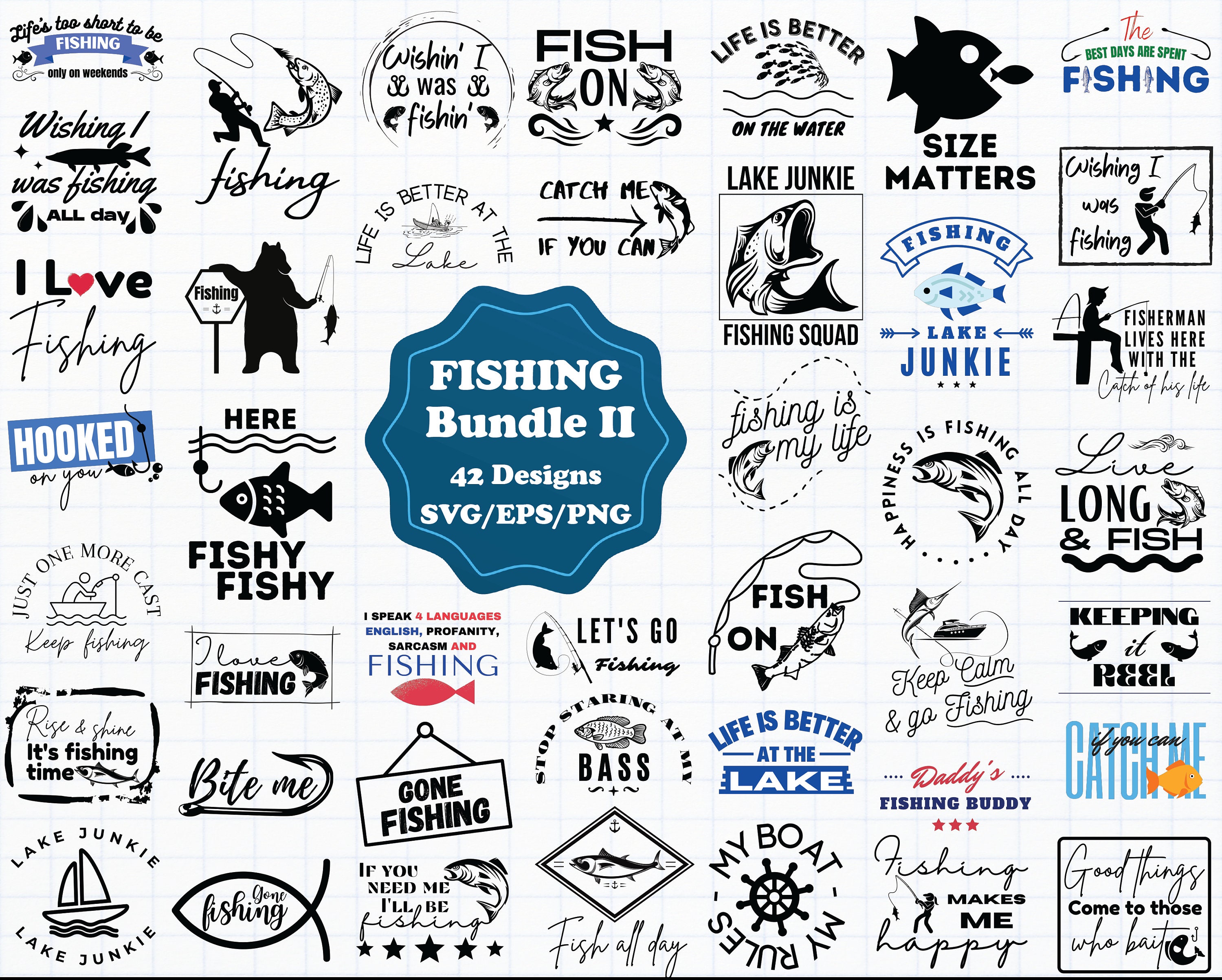 Fishing SVG Bundle / FISHING Svg Files / Fisherman Bundle II - 42 ...