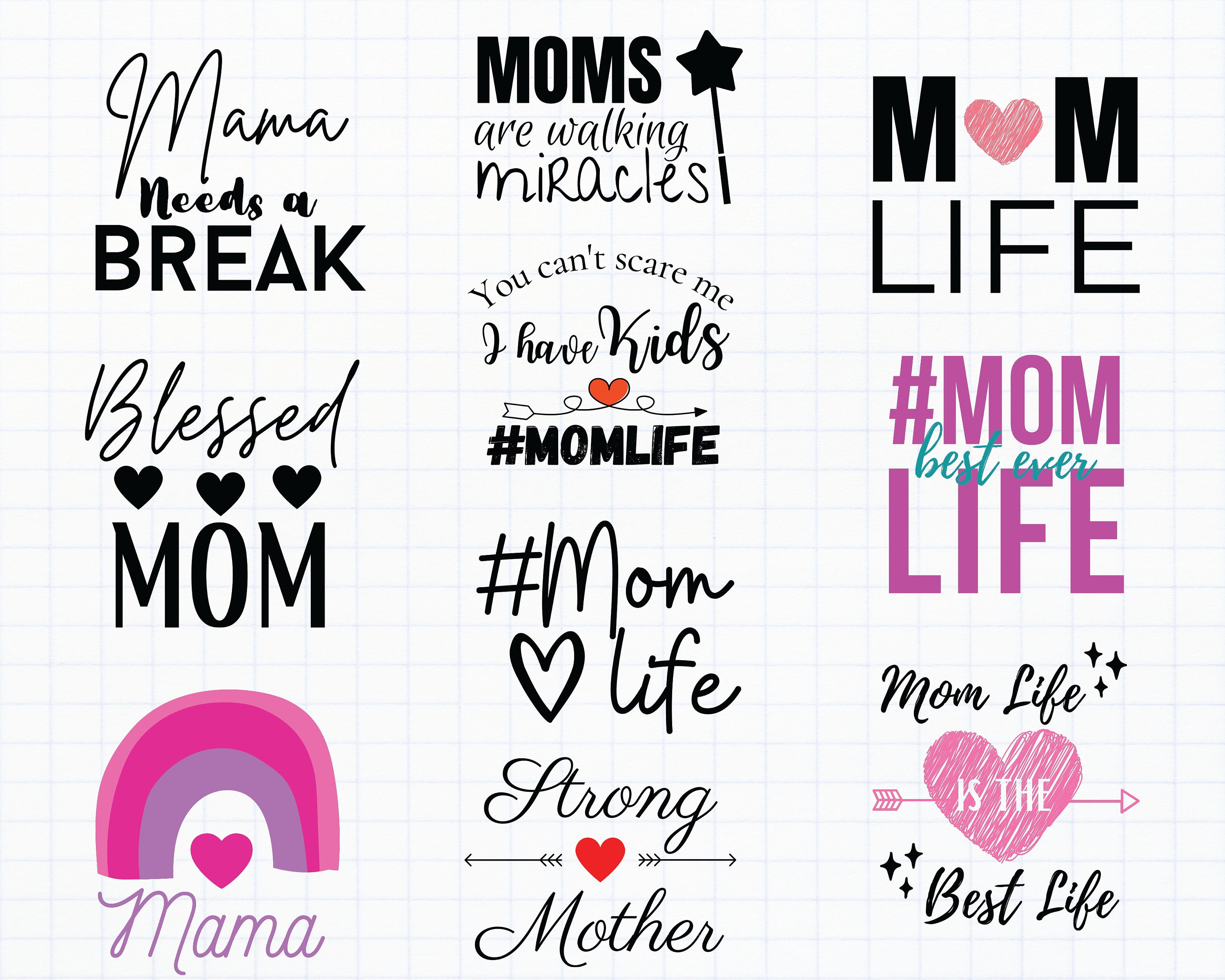 Mom Life Svg Bundle / Mom SVG Collection / 41 Designs in Svg, Eps, and ...