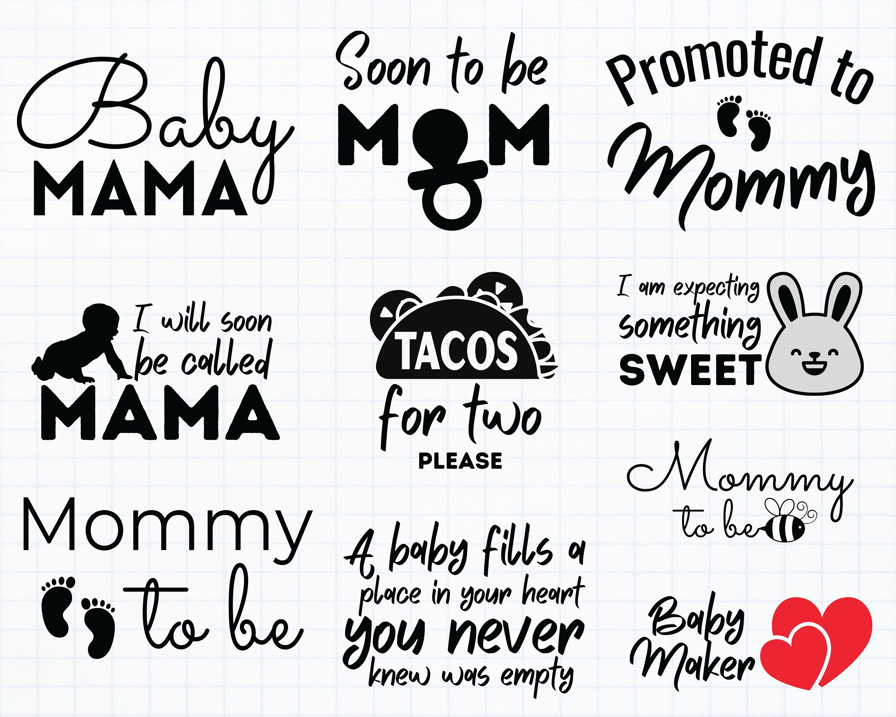 Mom to Be SVG Bundle / Soon to Be Mom / Baby Shower Collection 30 ...