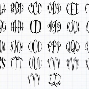 Monogram SVG Bundle, 9 Monogram Alphabets, Monogram Letters SVG, SVG ...