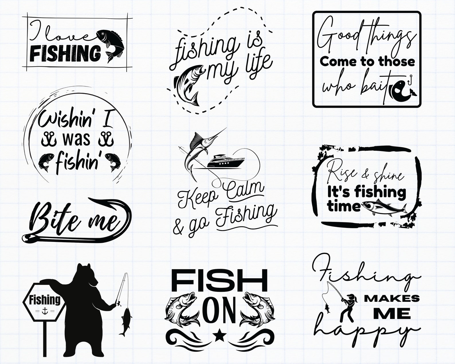 Fishing SVG Bundle / FISHING Svg Files / Fisherman Bundle II - 42 ...