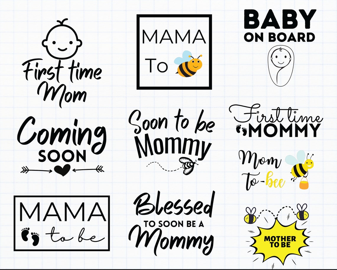 Mom to Be SVG Bundle / Soon to Be Mom / Baby Shower Collection 30 ...