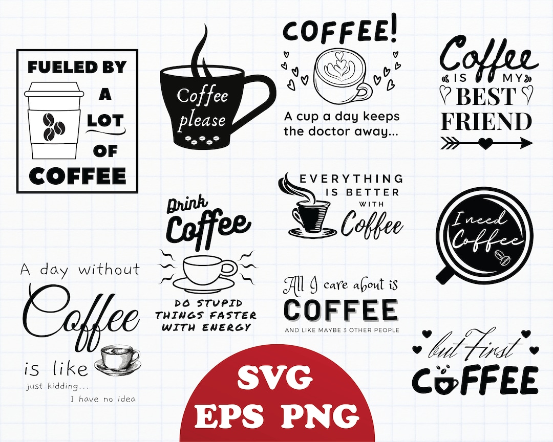 Coffee SVG Mini Bundle I - 10 Designs in Svg, Eps, and Png - Etsy