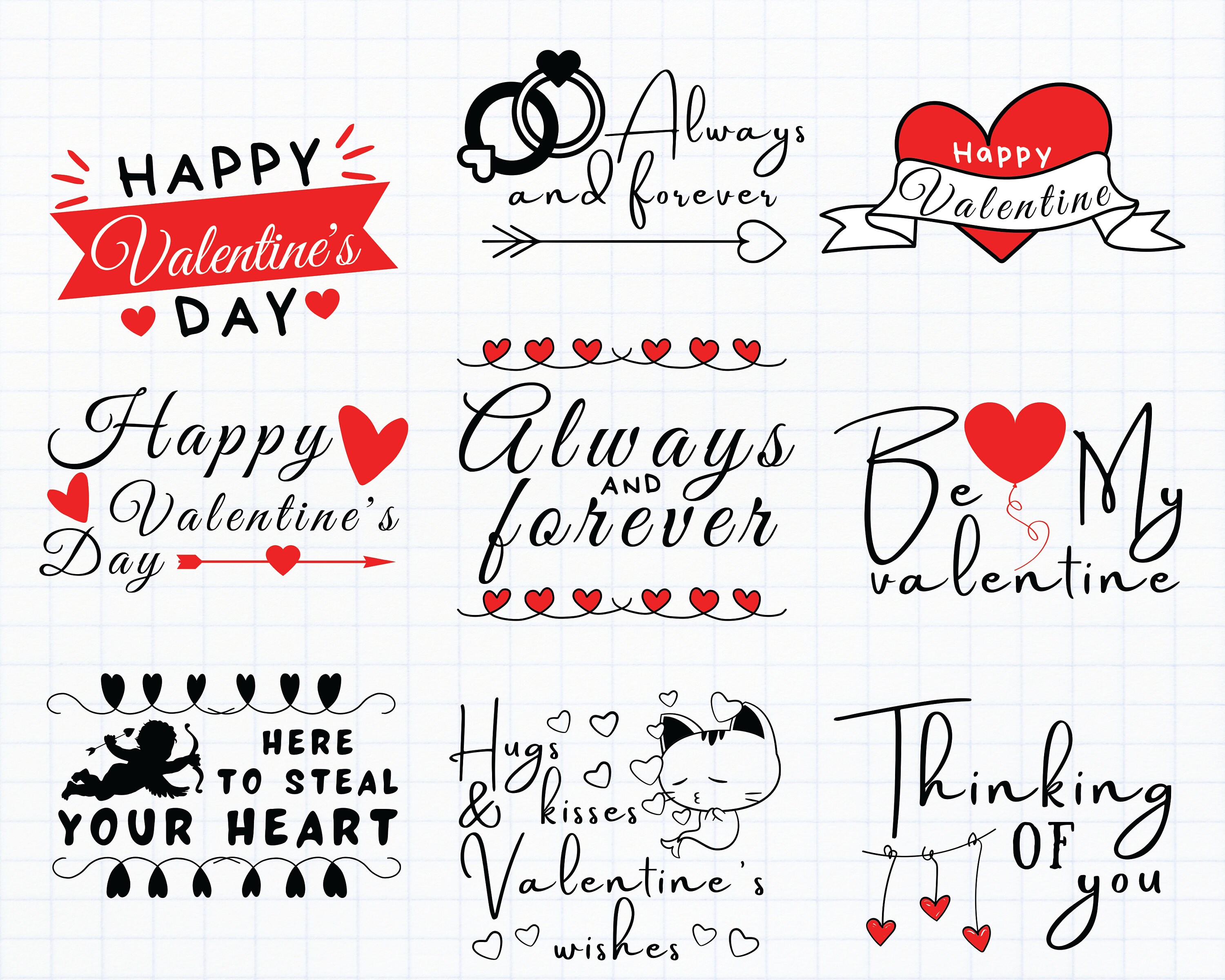 Valentine SVG Bundle - 55 Designs in Svg, Eps, and Png - Etsy
