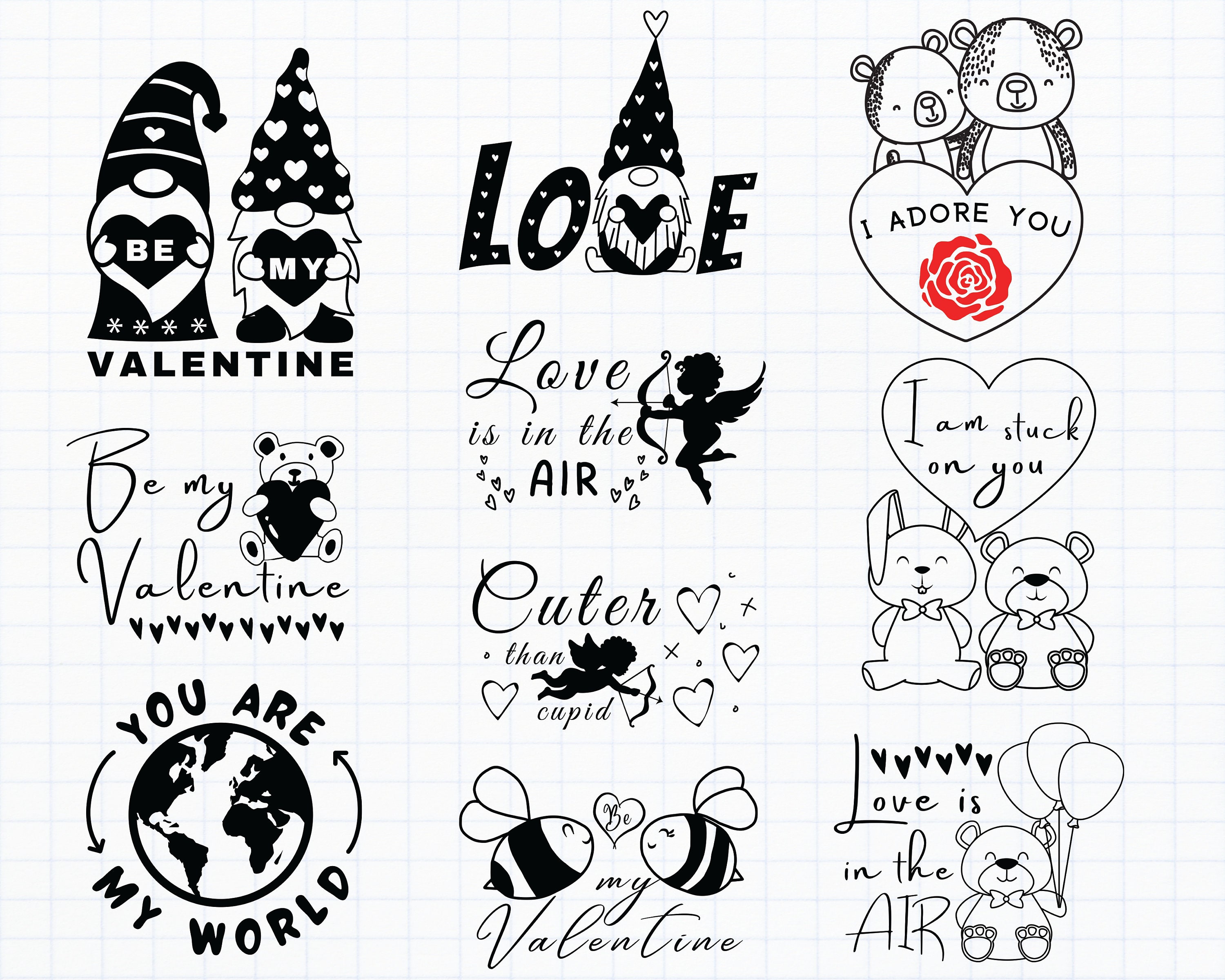 Valentine SVG Bundle - 55 Designs in Svg, Eps, and Png - Etsy