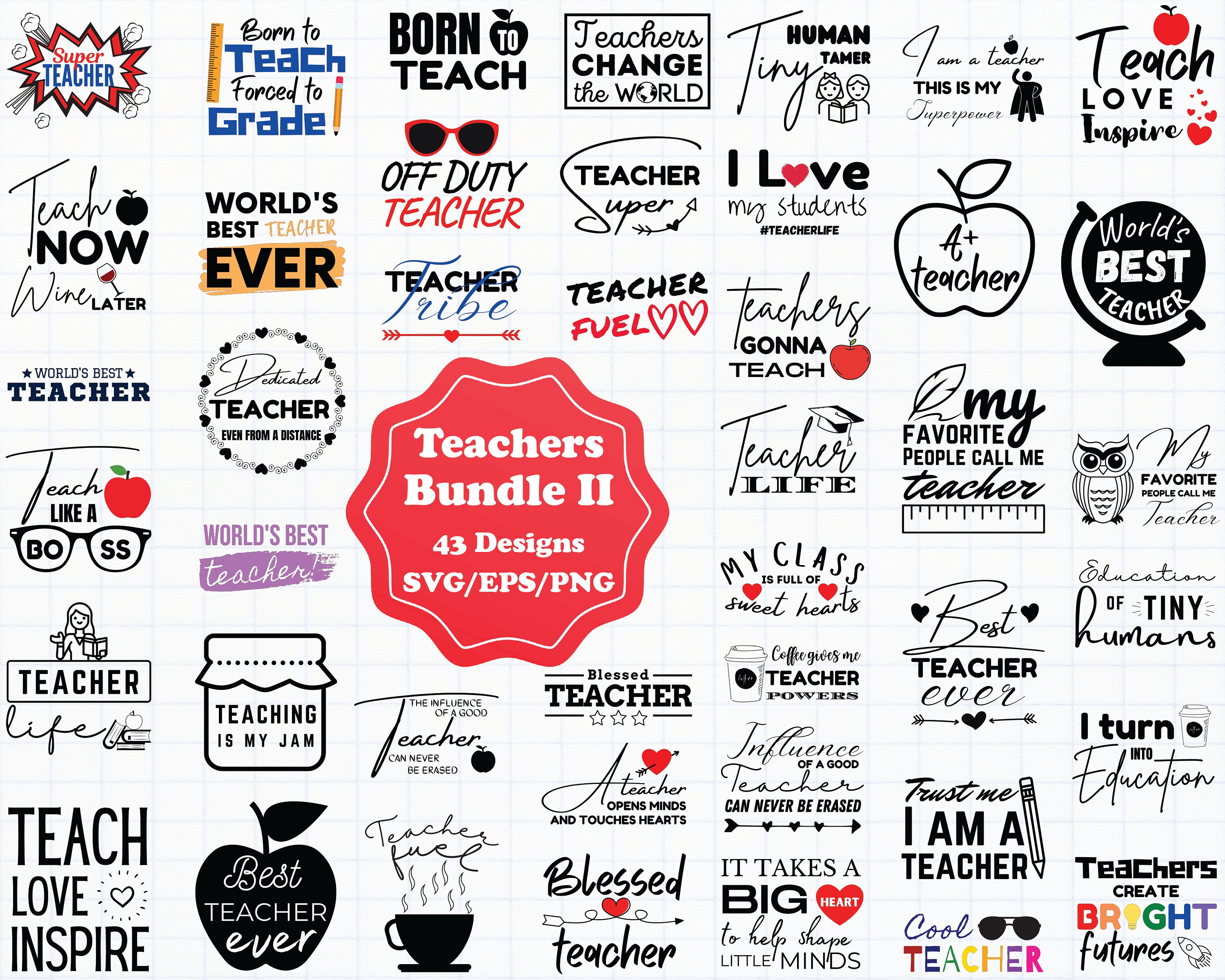 Teacher SVG Bundle / TEACHER Svg / Teacher Life Svg / Teacher Quote Svg ...