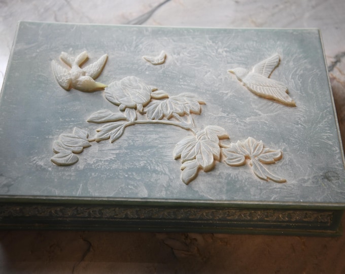Jade West Genuine Incolay Stone Jewel Box, Handcrafted USA - Etsy
