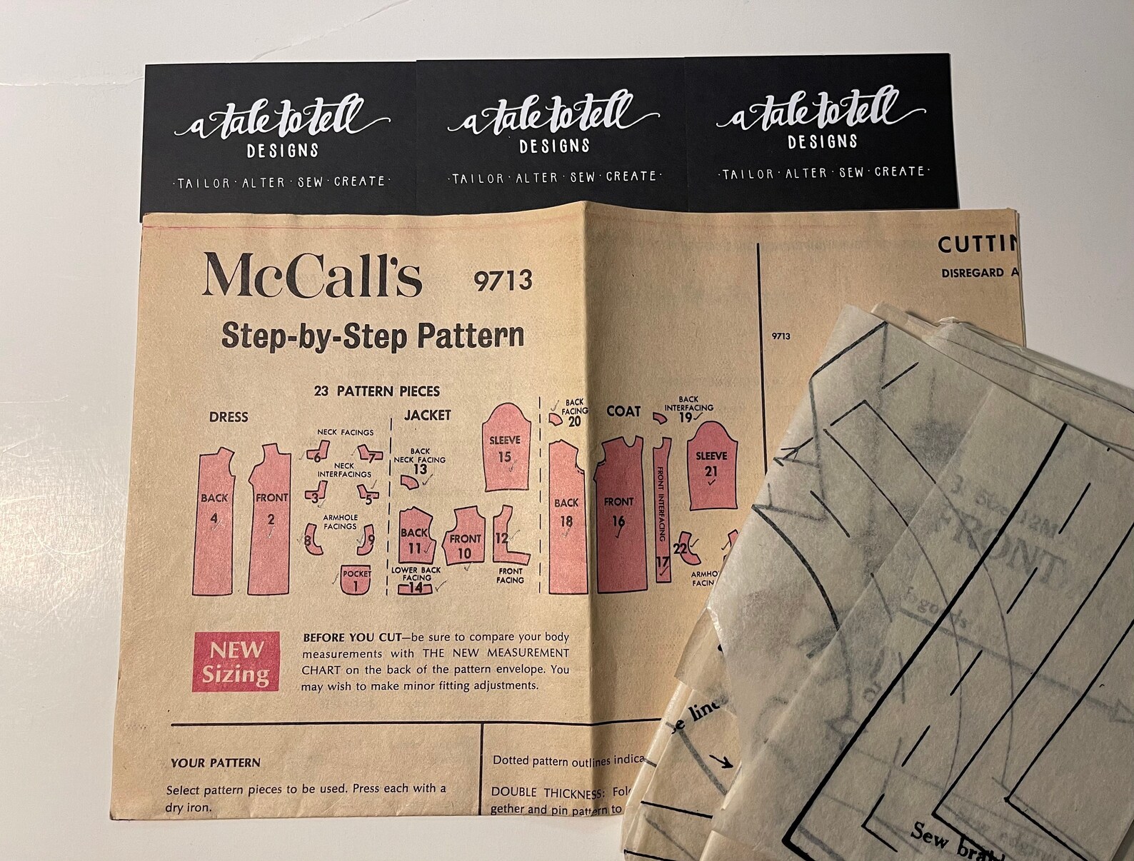 Vintage Mccall’s Sewing Pattern 9713 Size 12 /34 “ Dress and Unlined ...