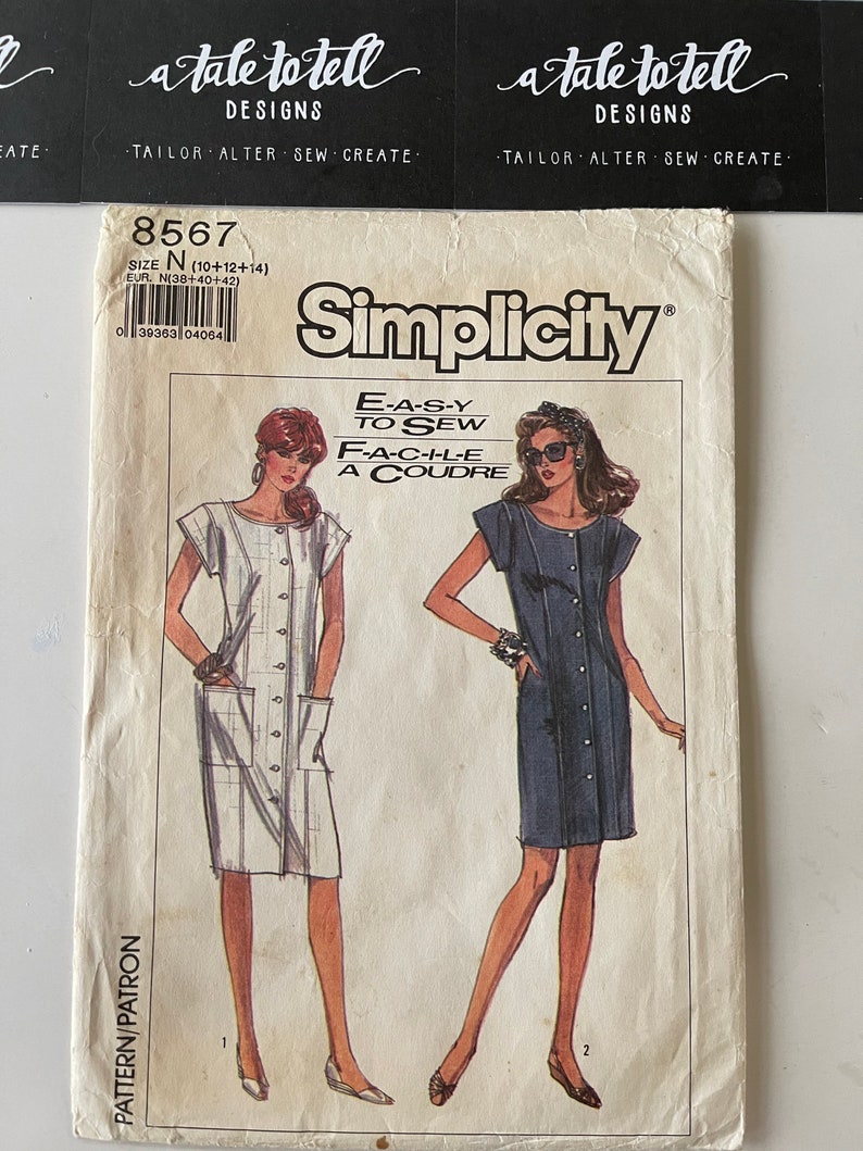 Rare 1988 Vintage Sewing Pattern Simplicity 8556 Dress Sundress Pockets ...
