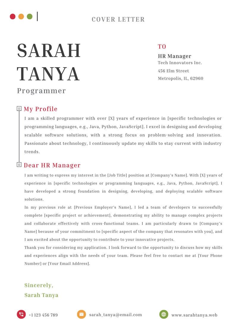 Editable Programmer Resume Template, Canva Diy Template, Cover Letter, Curriculum Vitae Resume ...