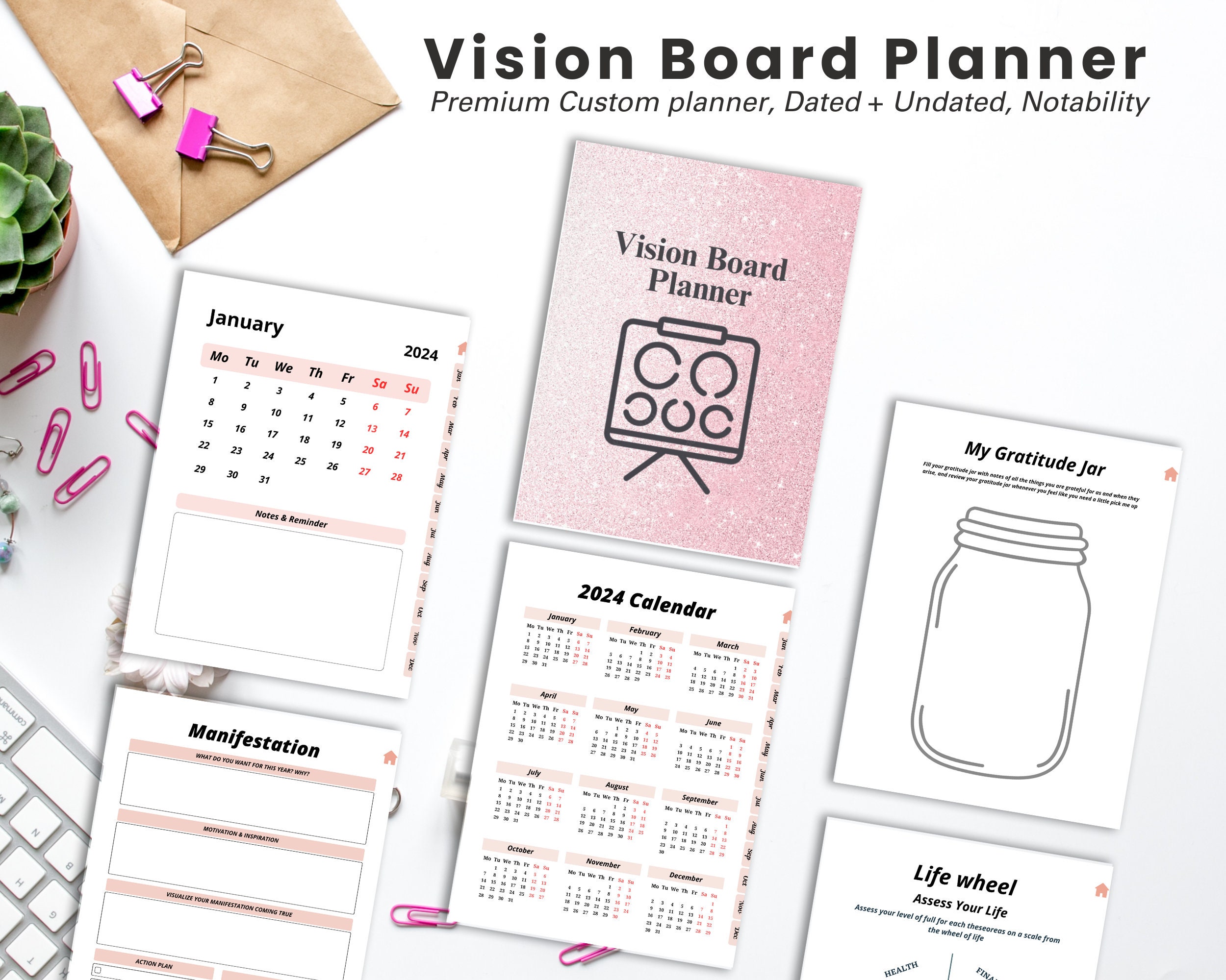 Vision Board Planner Kit, Goal Setting Planner, Vision Board Supplies ...