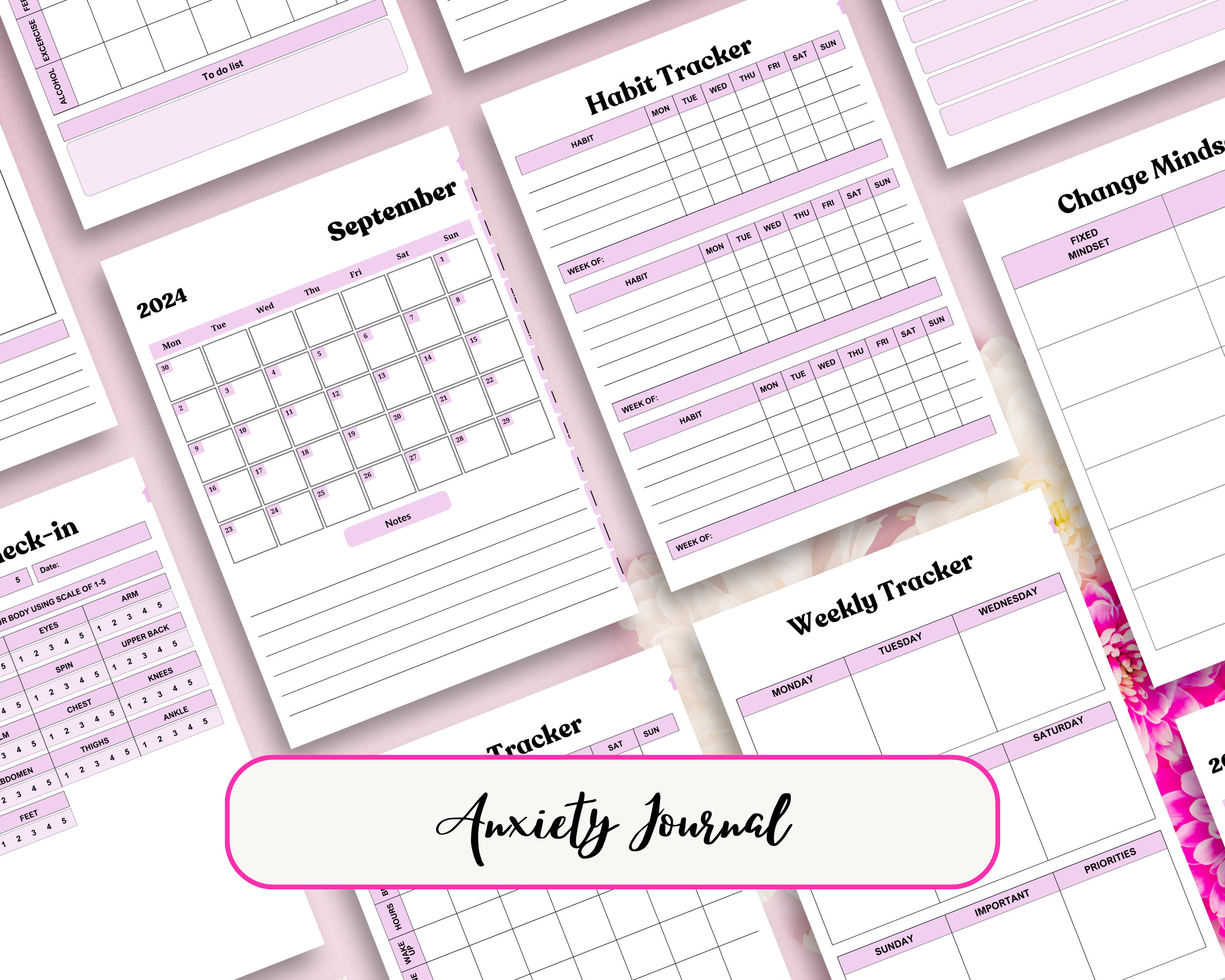 Anxiety Journal, Mental Health Planner, Stress Relief Notebook, Self ...