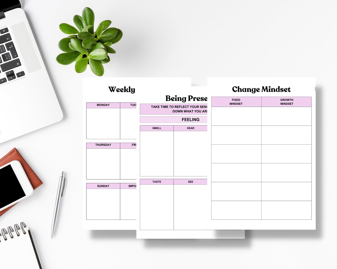 Anxiety Journal, Mental Health Planner, Stress Relief Notebook, Self ...