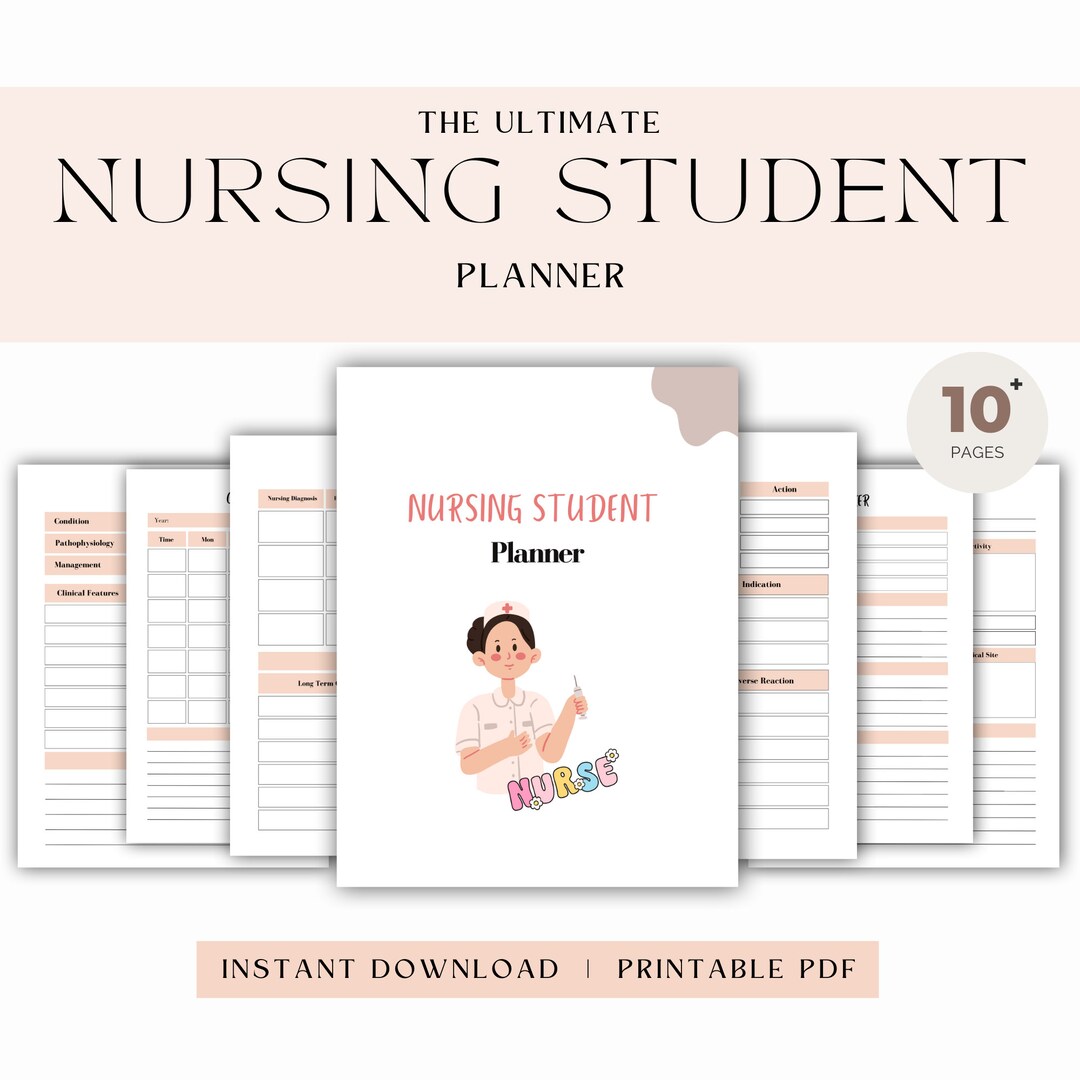 Student Nurse Planner Printable, Nursing Student Planner, Nursing ...