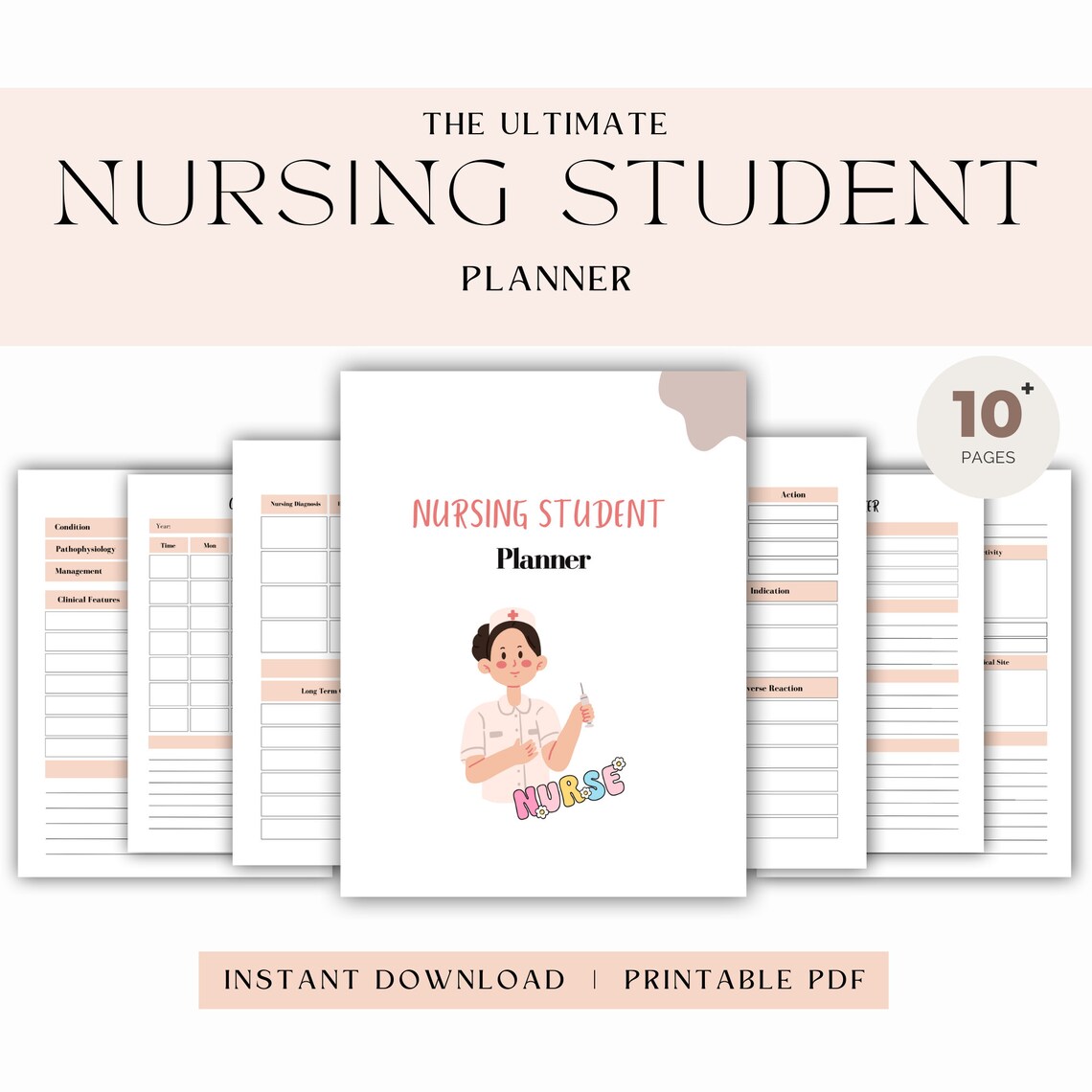 Student Nurse Planner Printable, Nursing Student Planner, Nursing ...