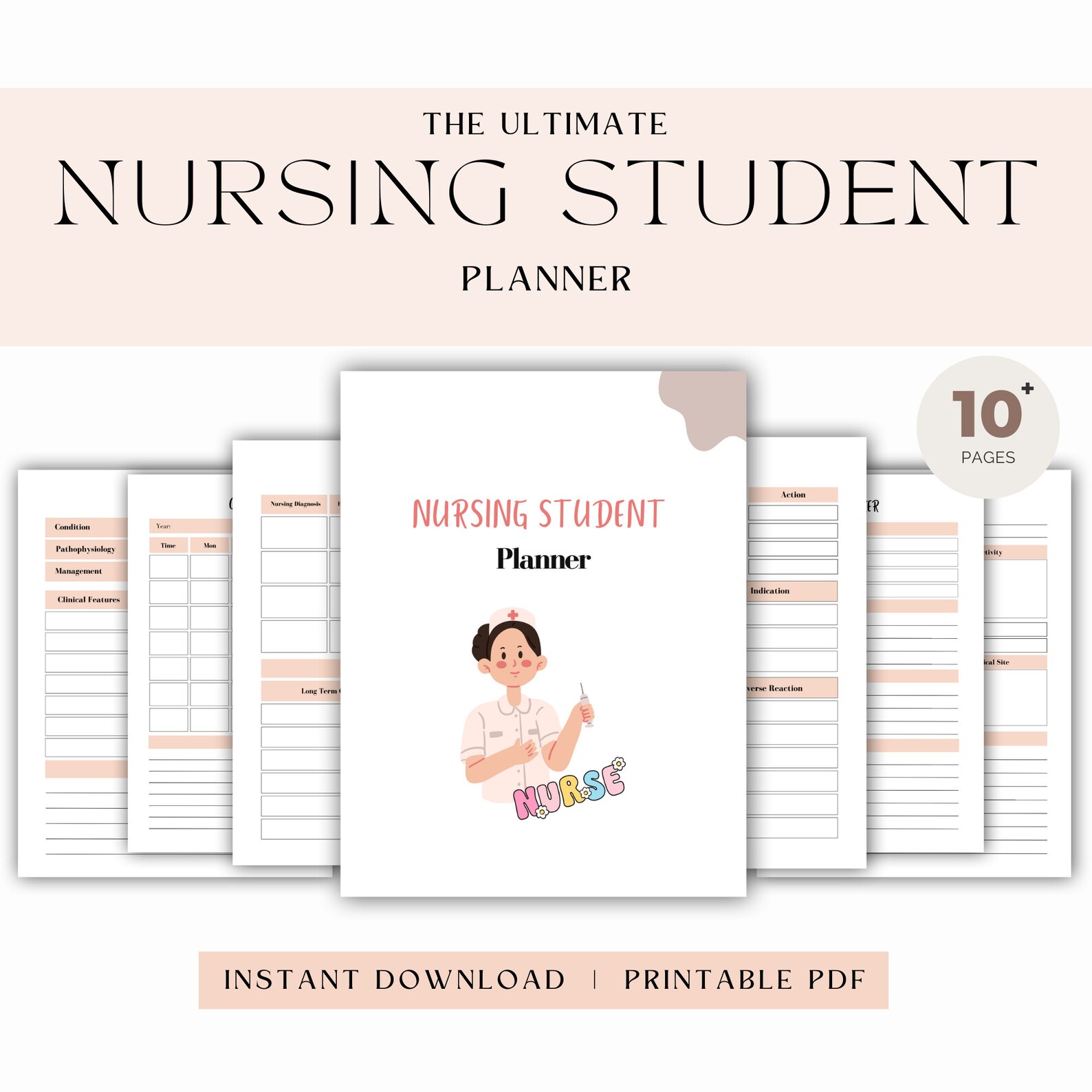 Student Nurse Planner Printable, Nursing Student Planner, Nursing ...