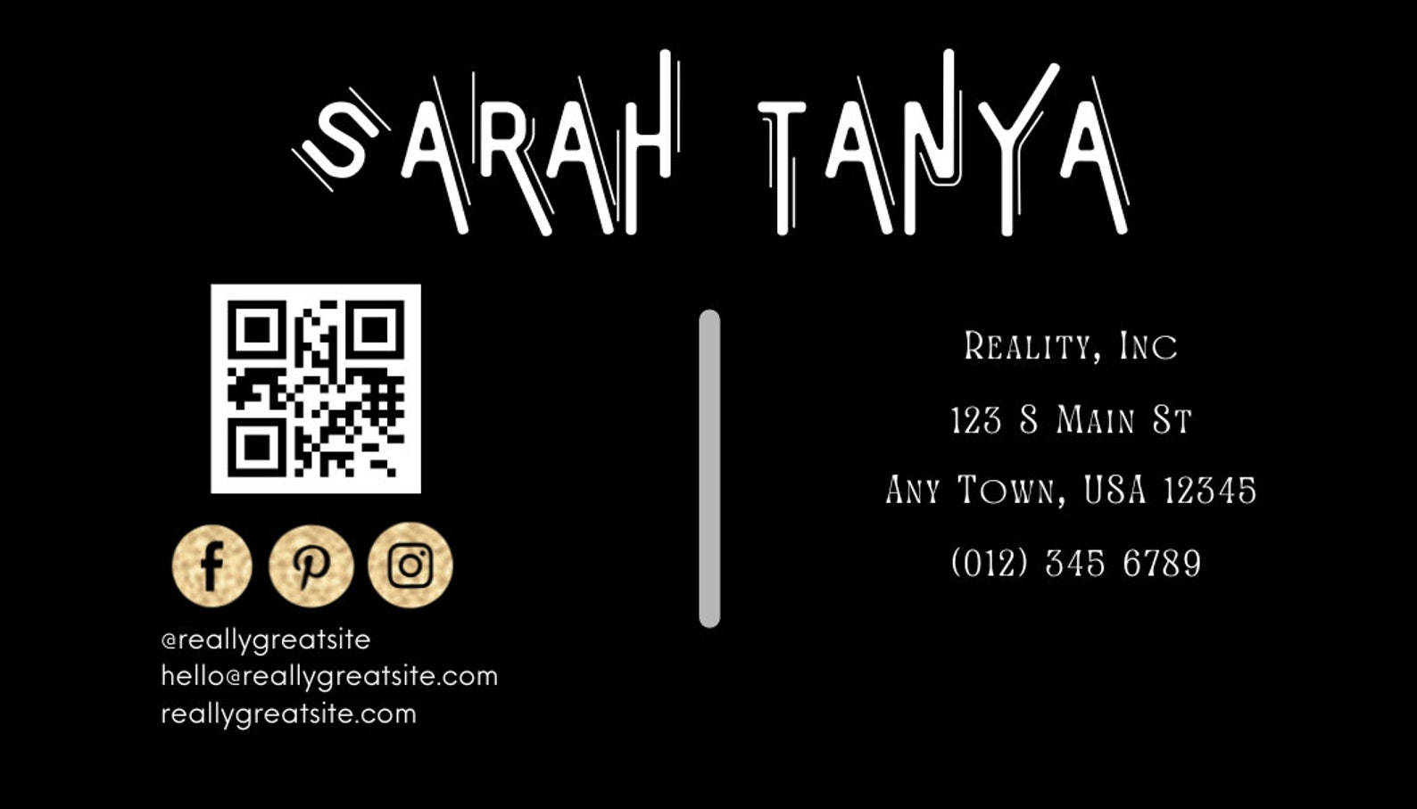Editable QR Code Business Card With Logo, Canva Template QR Code Card ...