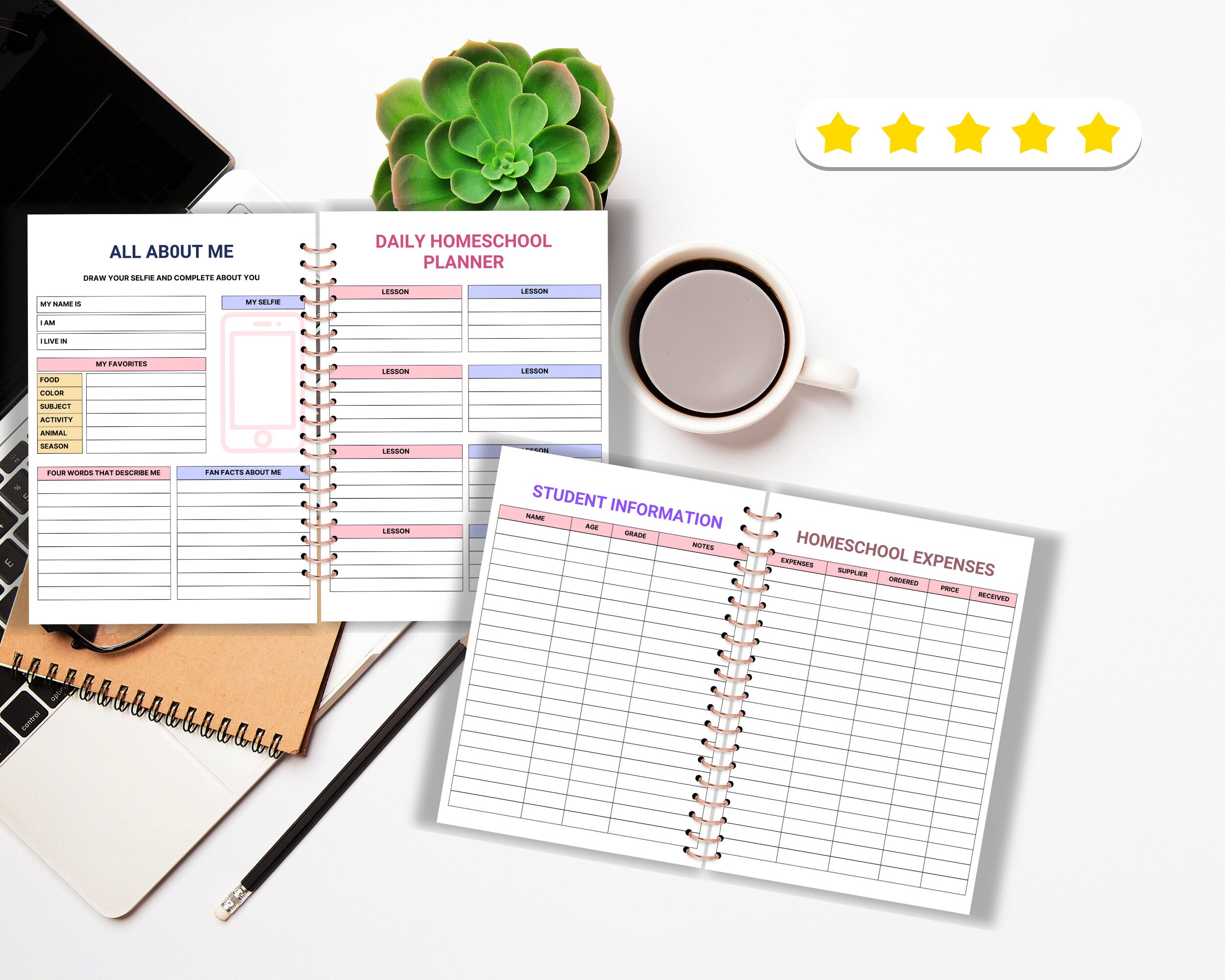 Homeschool Planner for Kids, Student Agenda, Academic Organizer, Kids ...