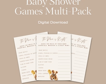 We Can Bearly Wait Baby Shower Game Bear Themed Baby Game Gender Reveal Games Bundle Editable ...