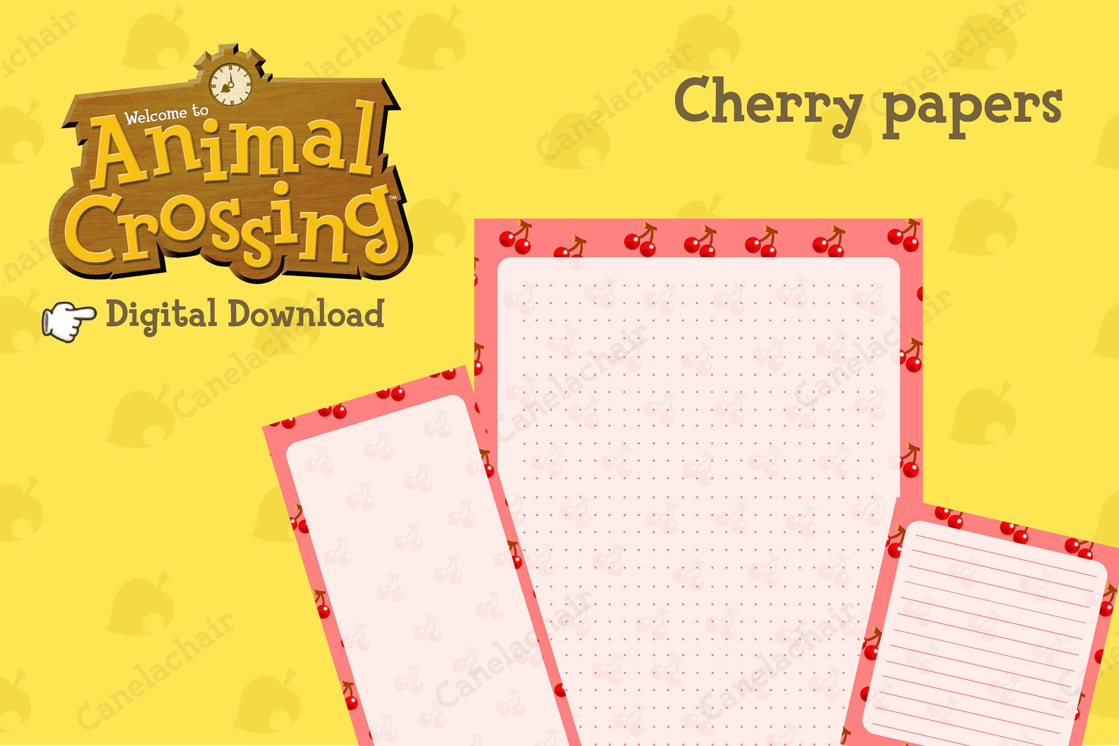 Animal Crossing Paper/notepad/note Digital Download Cherry - Etsy
