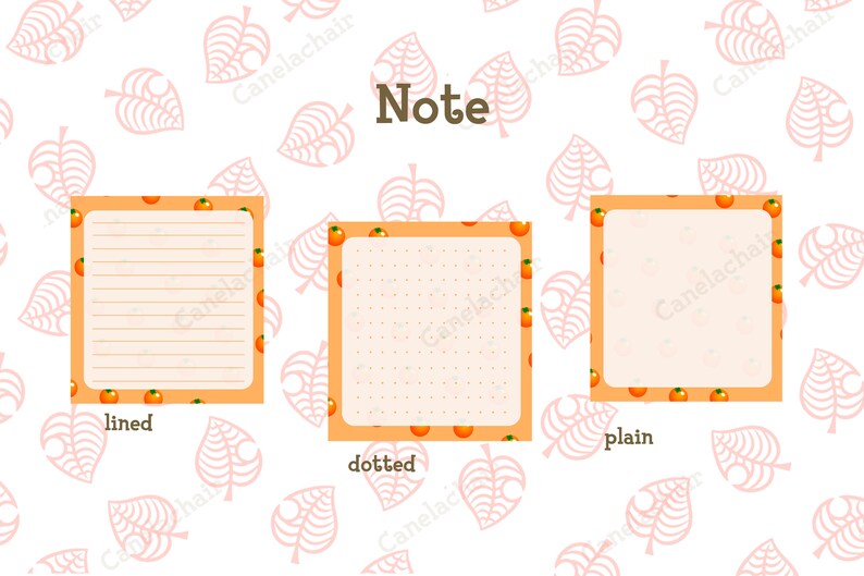 Animal Crossing paper/notepad/note Digital Download, orange ...
