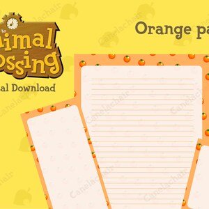 Animal Crossing paper/notepad/note Digital Download, orange ...
