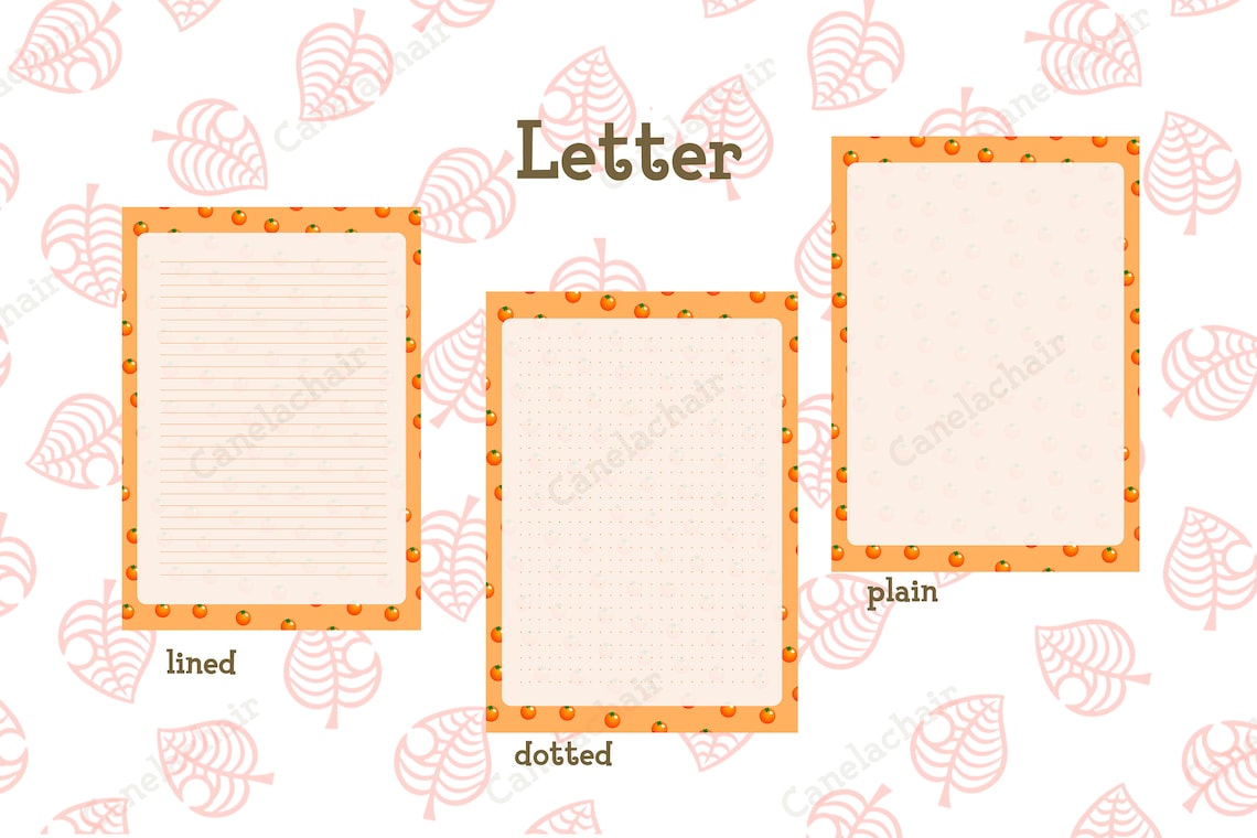 Animal Crossing paper/notepad/note Digital Download, orange ...