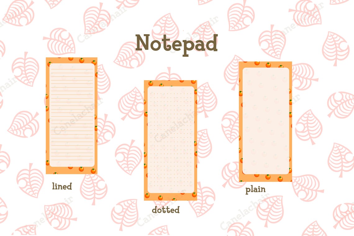 Animal Crossing paper/notepad/note Digital Download, orange ...