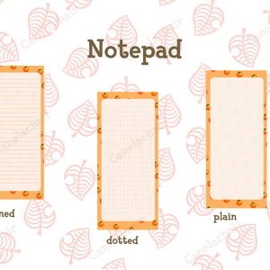 Animal Crossing paper/notepad/note Digital Download, orange ...