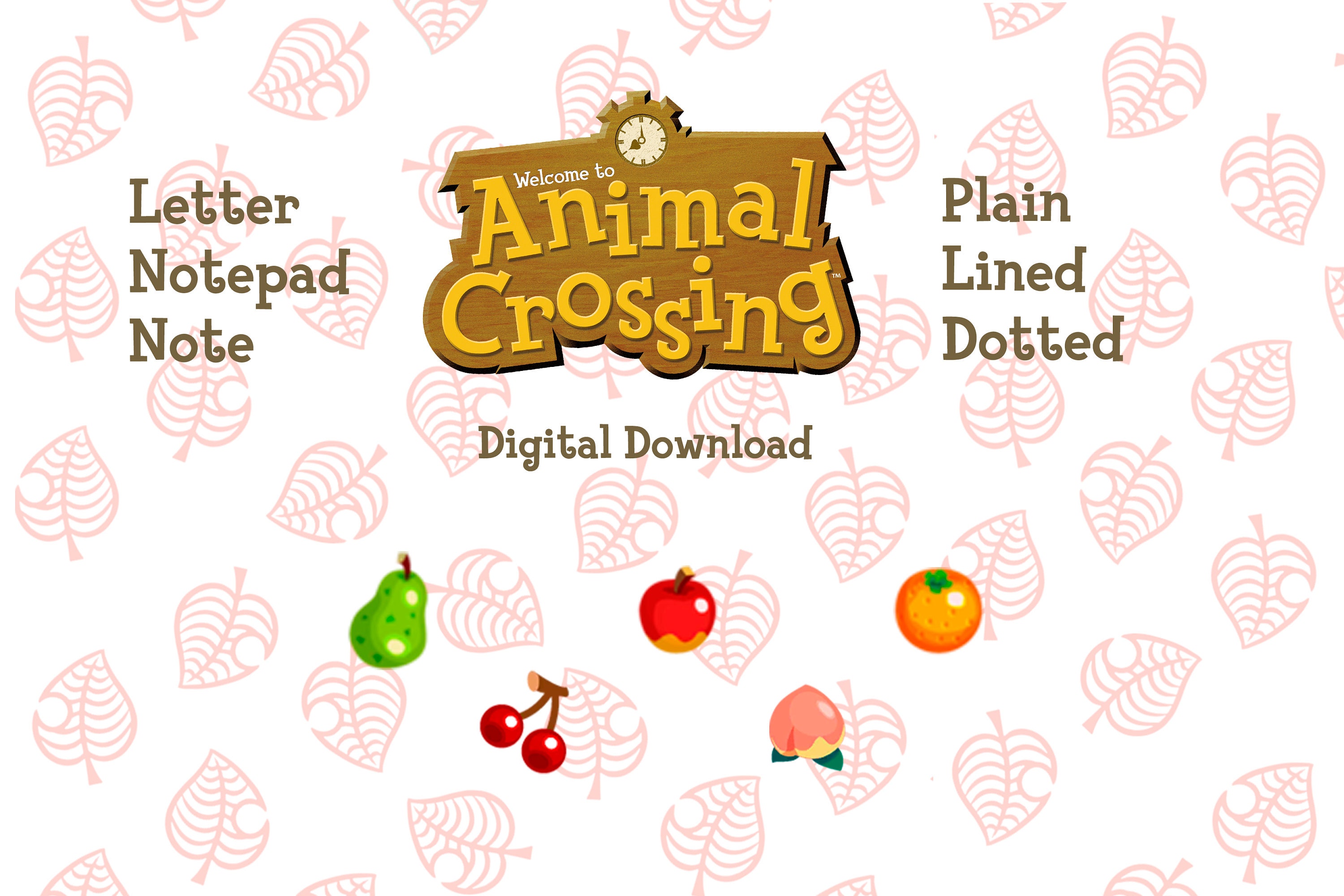 Animal Crossing paper/notepad/note Digital Download orange - Etsy España