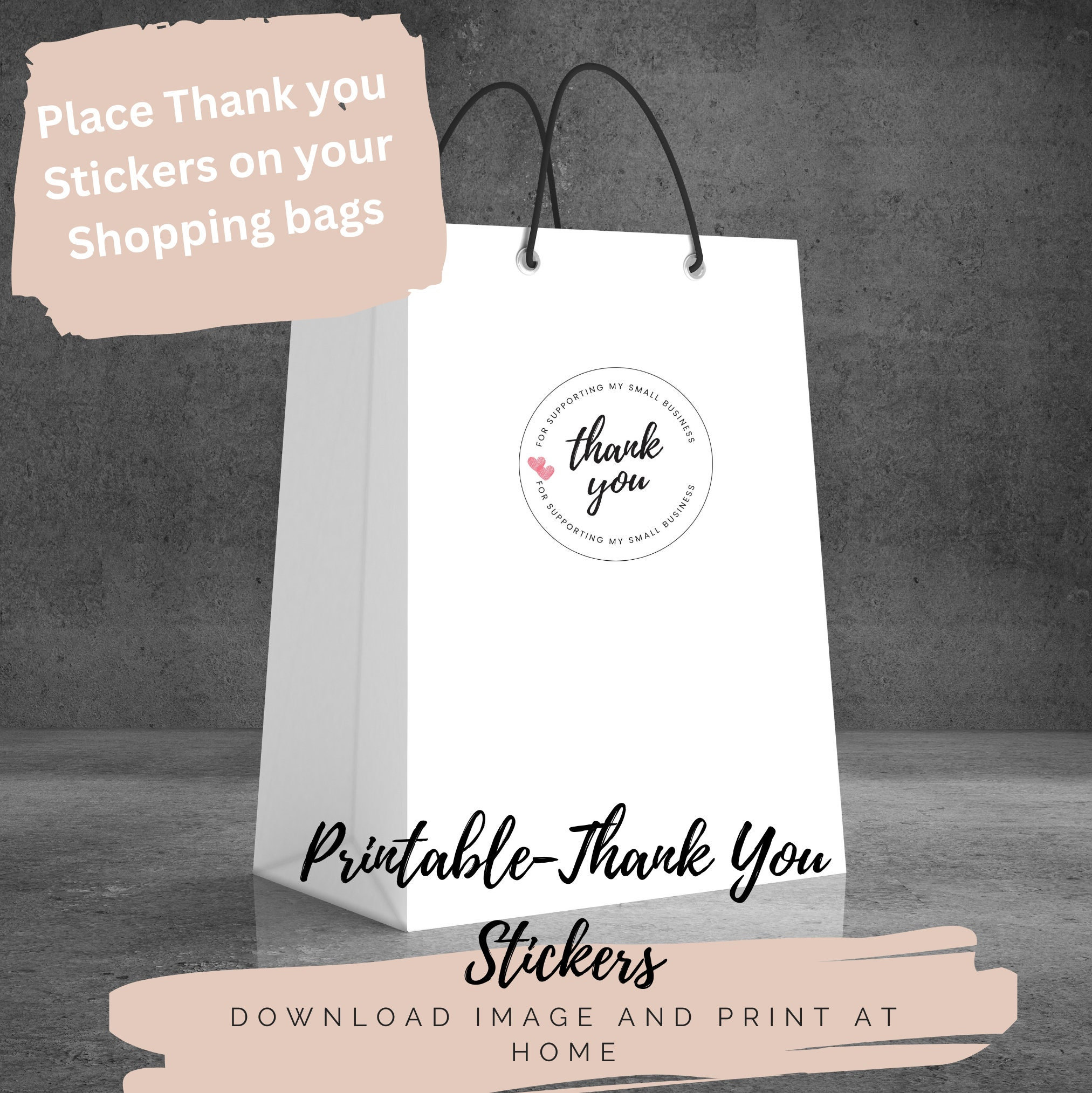 Digital Thank You Stickers Png, Printable Stickers, Download and Print ...