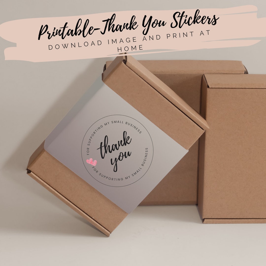 Digital Thank You Stickers Png, Printable Stickers, Download and Print ...
