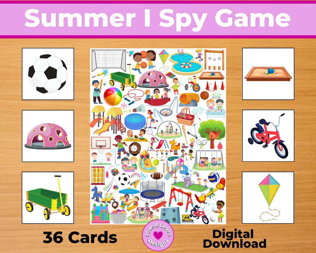 Summer I Spy Matching Game| Digital Download| Printable Play Based ...