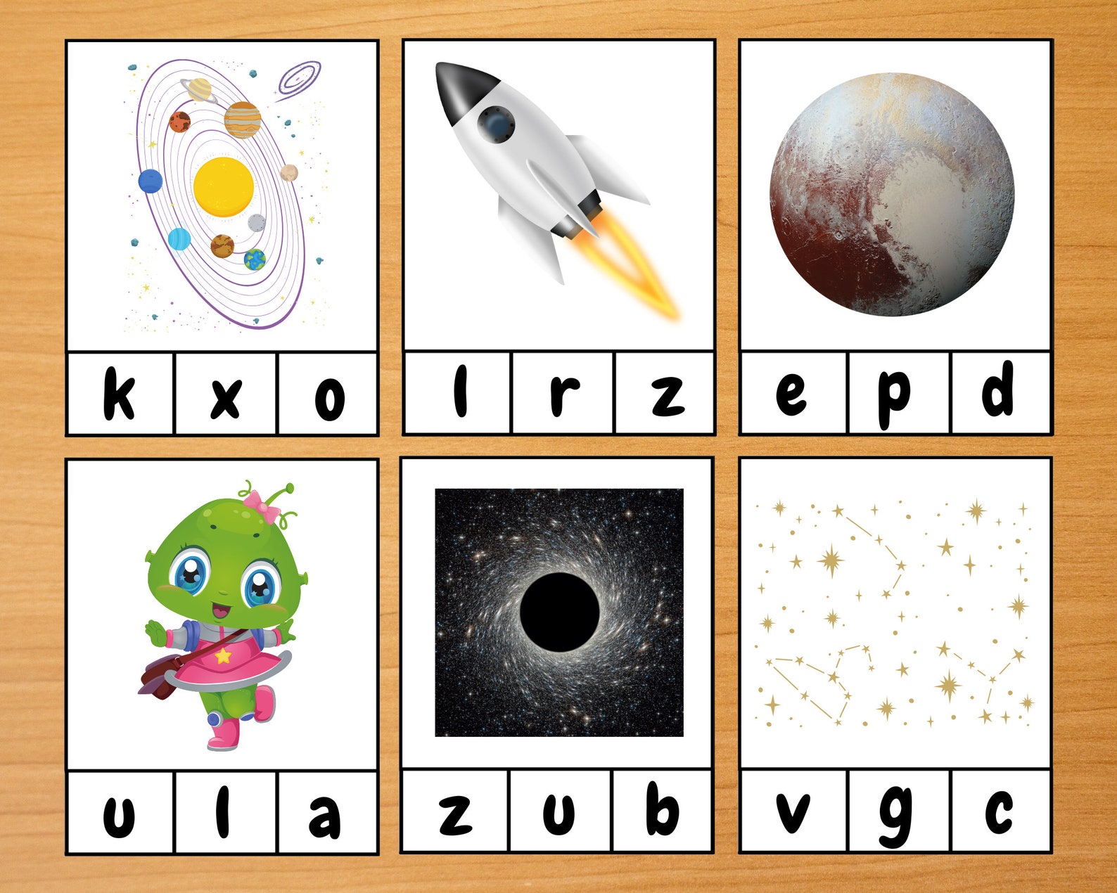 Space Beginning Letter Sound Clip Cards Child Inspired - Etsy