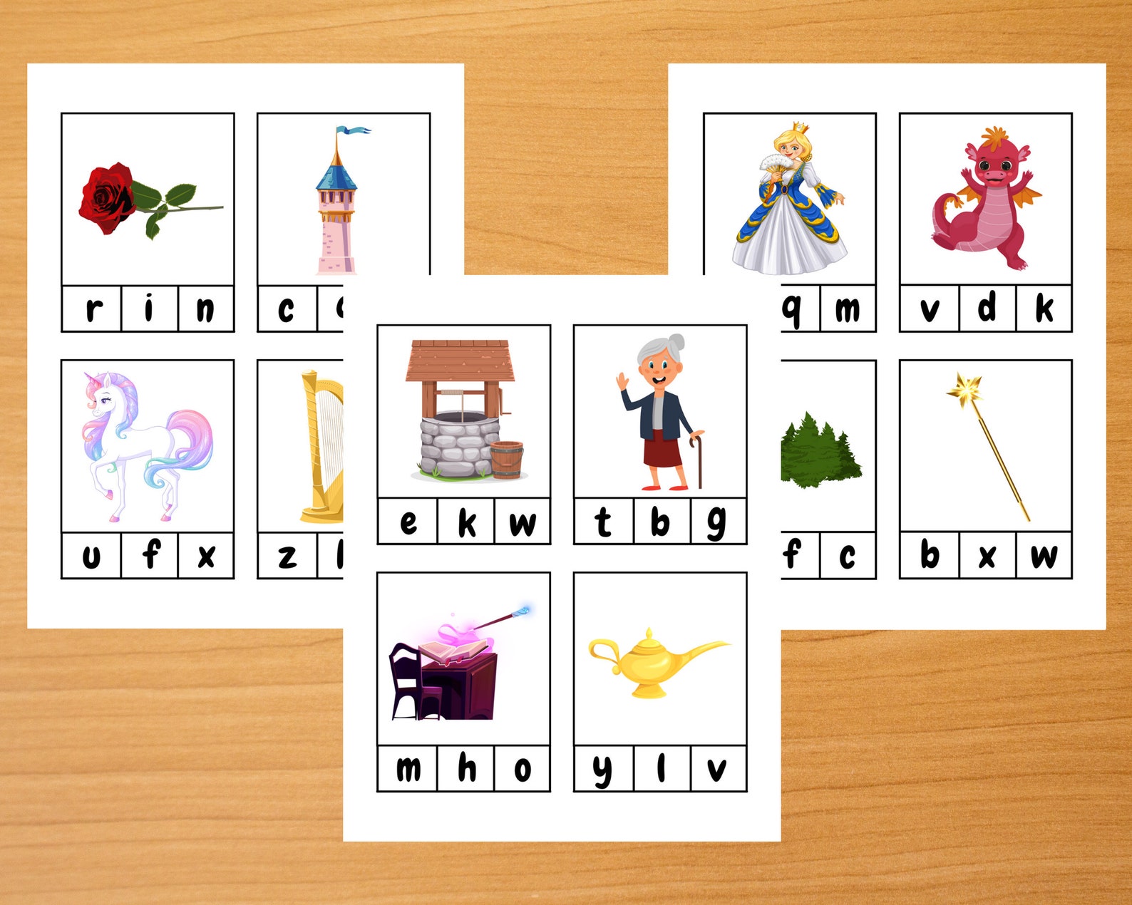 Fairy Tales Beginning Letter Sound Clip Cards| Child Inspired Printable ...