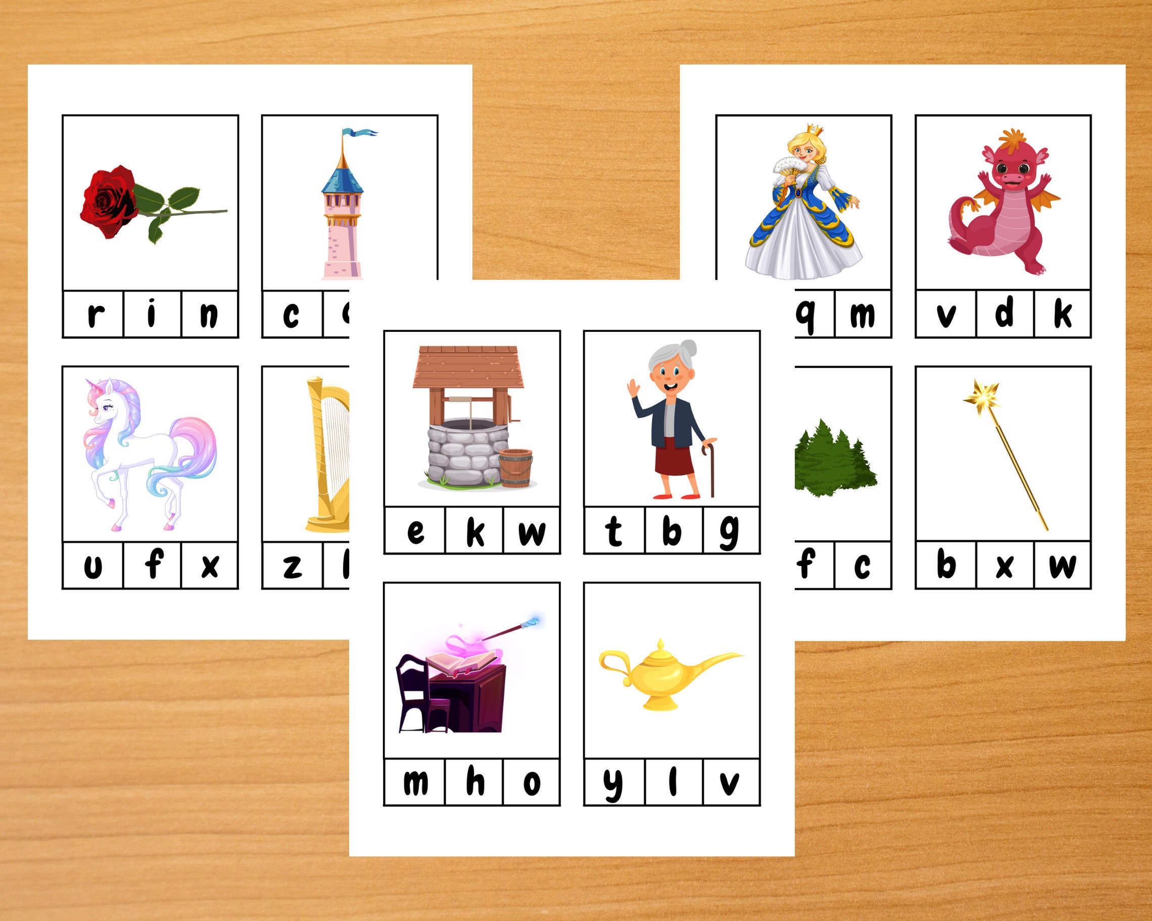 Fairy Tales Beginning Letter Sound Clip Cards| Child Inspired Printable ...