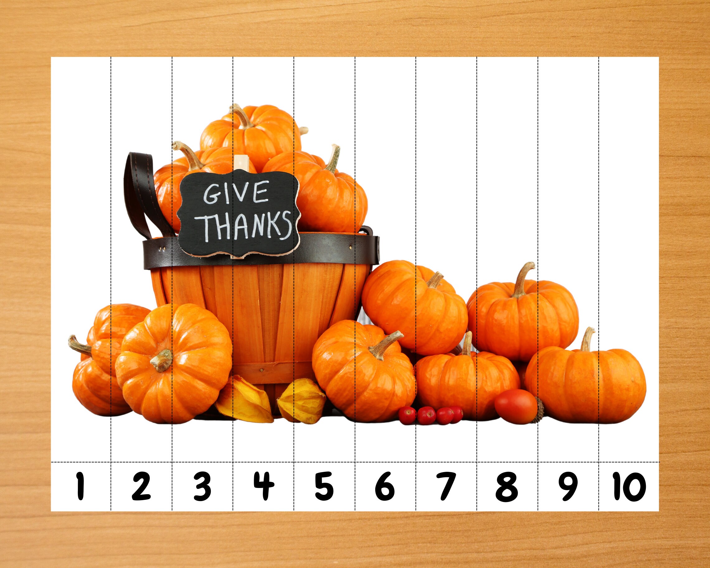 Thanksgiving Number Sequence Puzzles Child Inspired Printables Digital ...