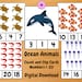Ocean Animals Count and Clip Cards Printable Digital Download ...