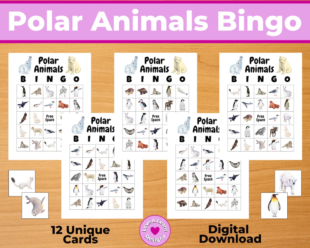Polar Animals Bingo Digital Download Printable Play Based Activity ...